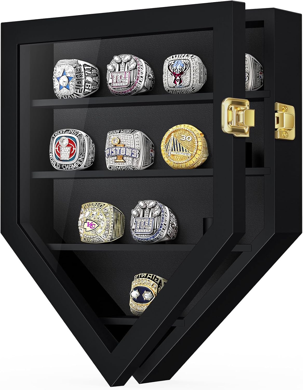 Amazon.com: TJ.MOREE Championship Ring Display Case, 12 Ring Posts ...