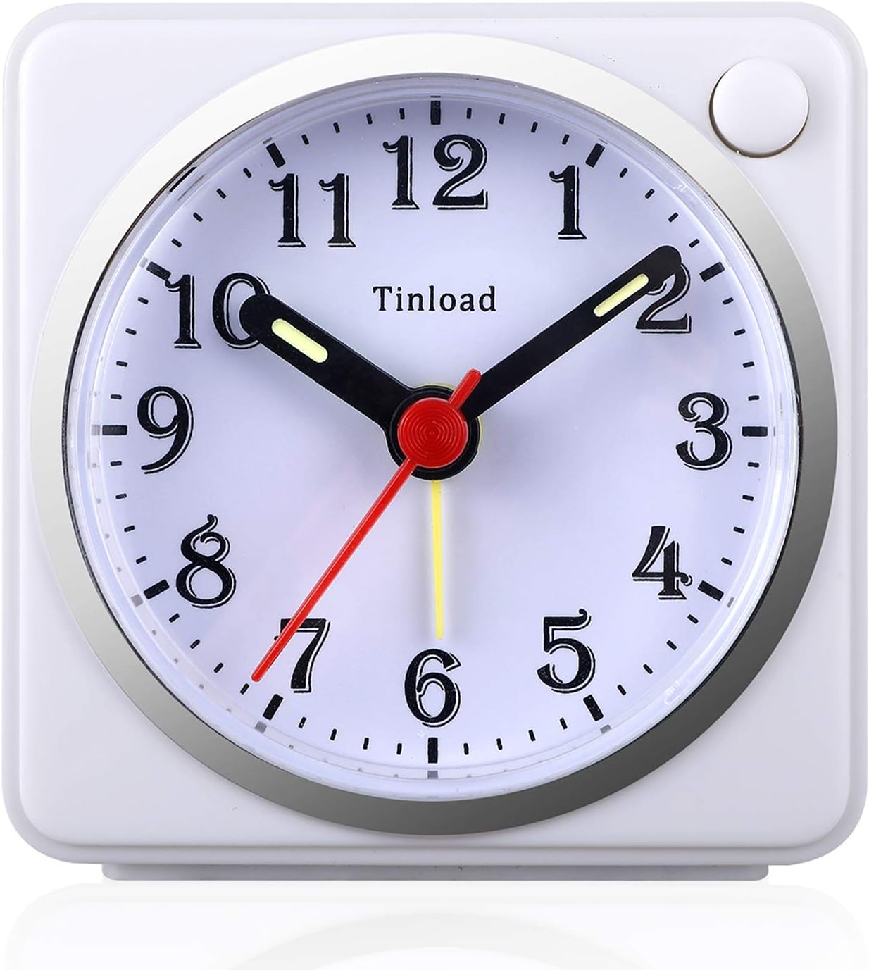 Tinload Small Analogue Travel Alarm Clock, Noiseless, No Ticking ...