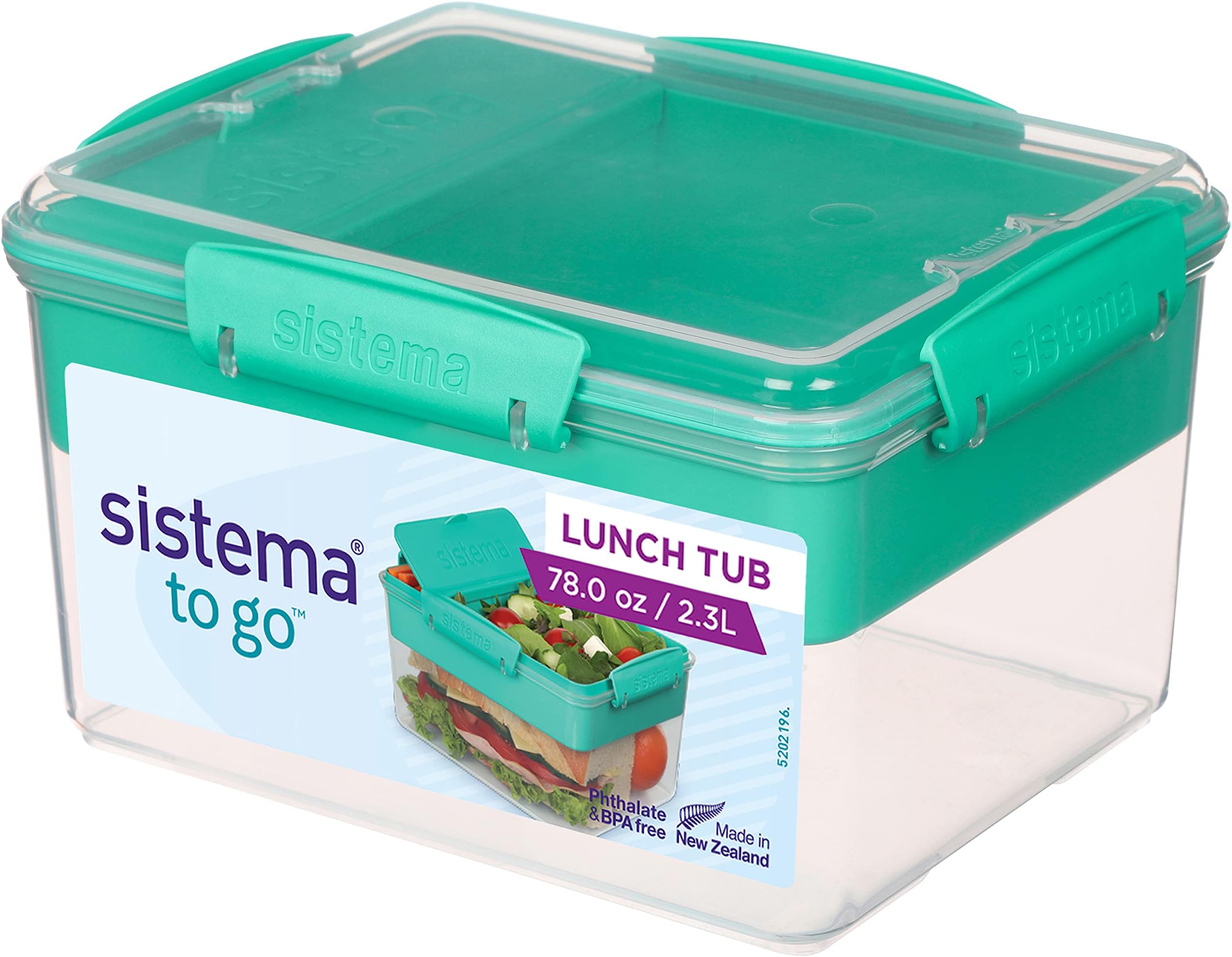 Sistema Lunch Triple Split Lunch Box with Yoghurt Pot 2 litres Food ...