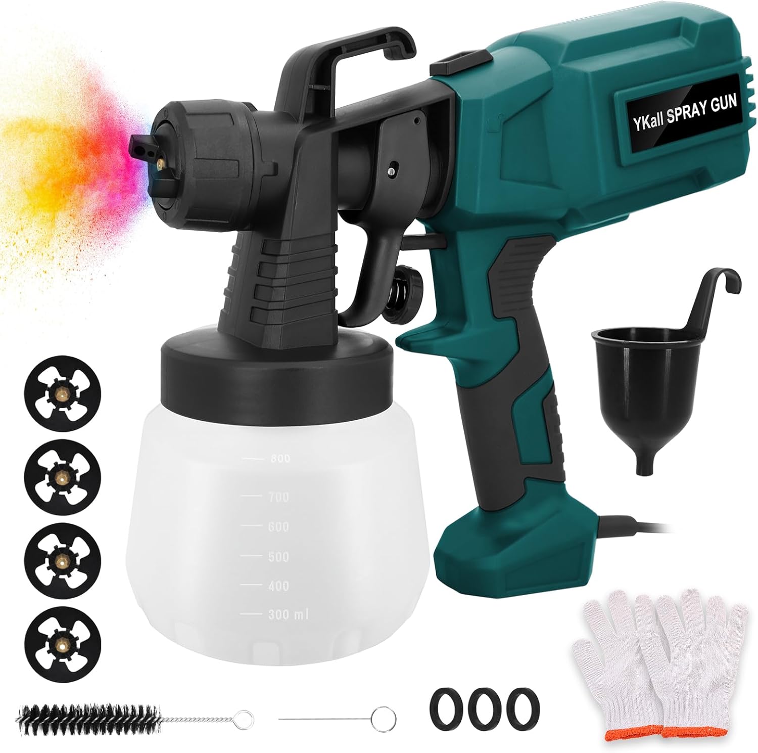 Ykall Paint Sprayer, 700W HVLP Power Paint Sprayer, Large Container ...