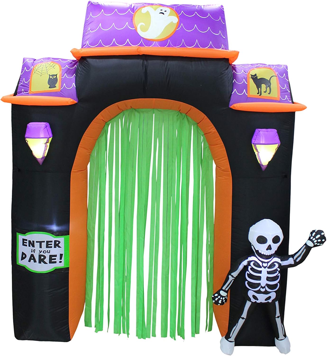Amazon.com: PRODUCTWORKS 8' Spooky Town Inflatable Haunted House ...