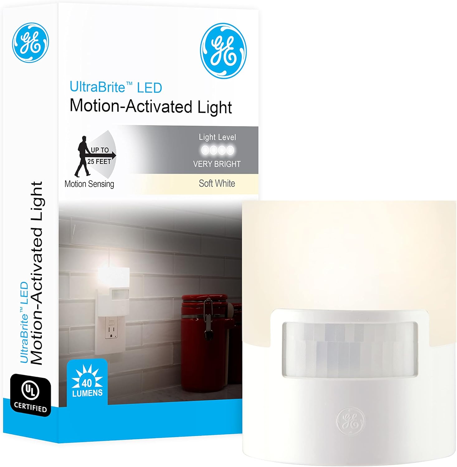 Amazon.com: GE LED Motion Sensor Night Light, Plug-in, 40 Lumens, Warm ...