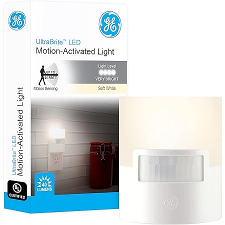 Amazon.com: GE LED Motion Sensor Night Light, Plug-in, 40 Lumens, Warm ...