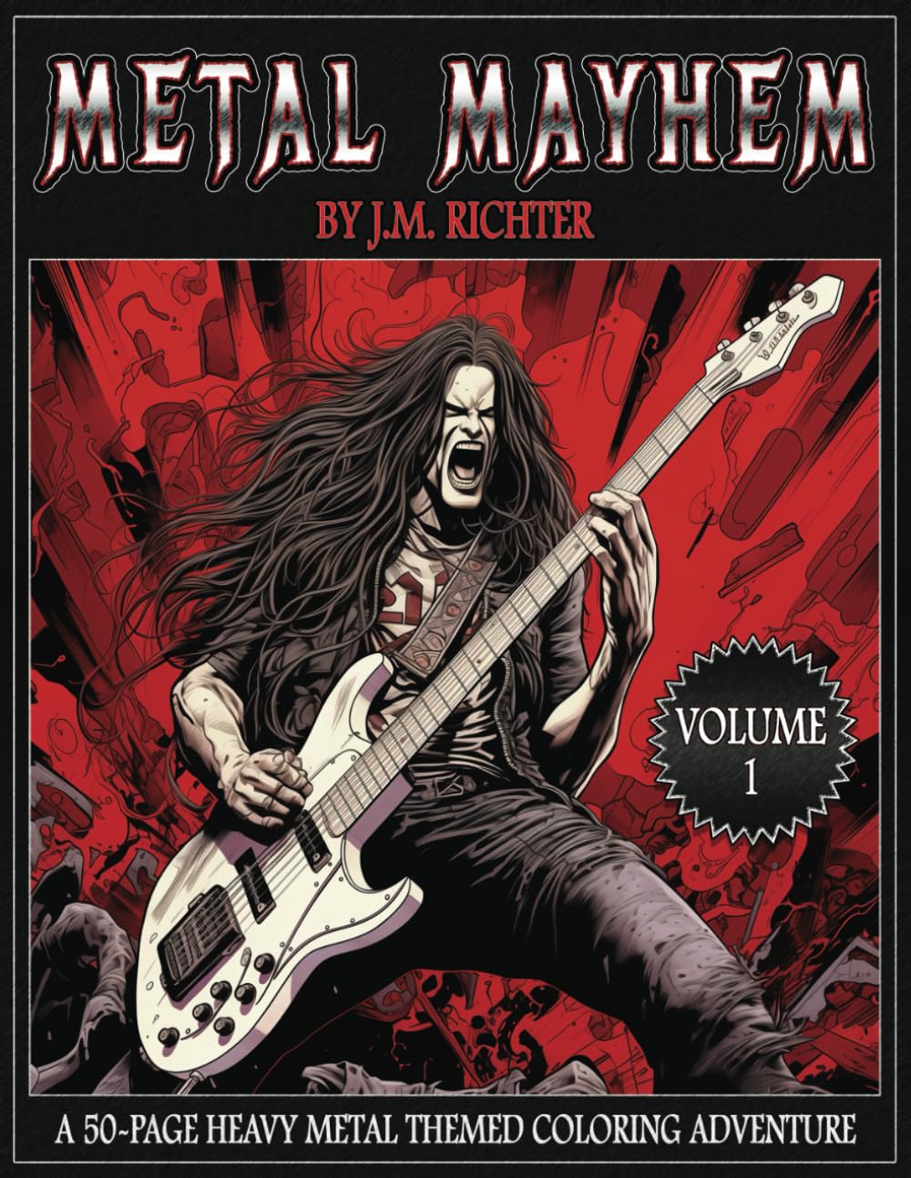 Metal Mayhem: A 50-Page Heavy Metal Themed Coloring Adventure (Metal ...