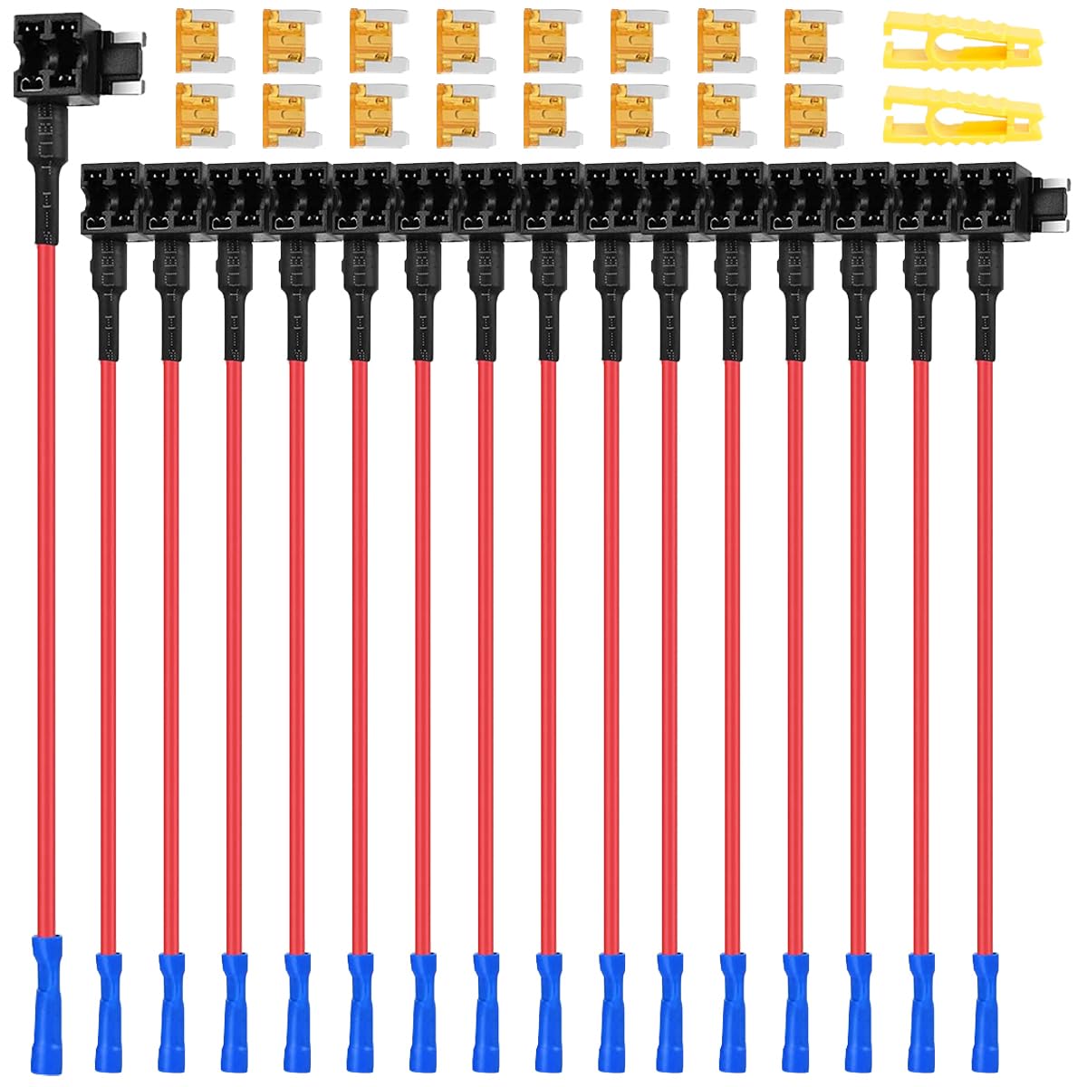 MKBKLLJY 16 Pcs Low Profile Mini Fuse Tap,12V Car Add-a-Circuit Fuse ...