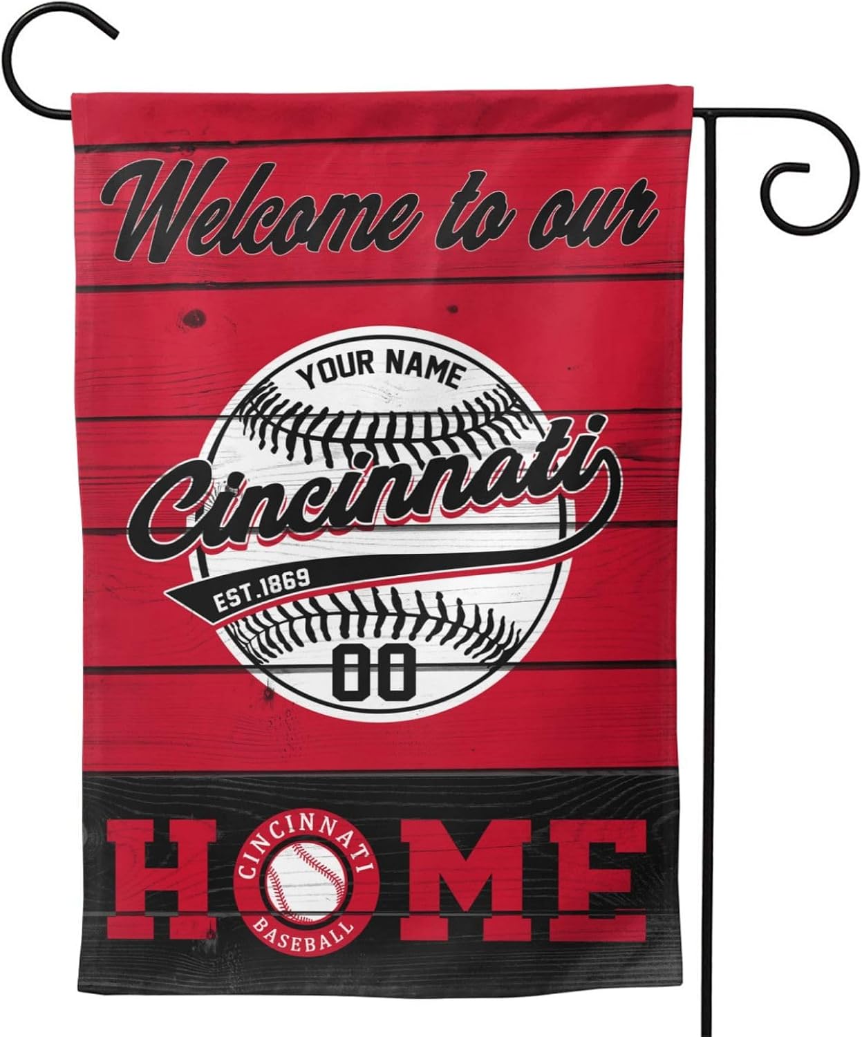 Amazon.com : PLOMCAC Cincinnati Flag Custom Garden Flags Double Sided ...