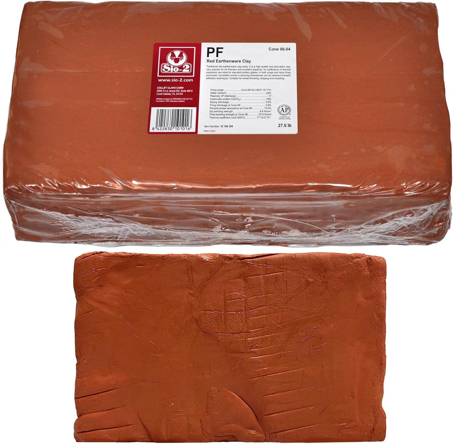 Amazon.com: SIO-2 PF Red Earthenware Low Fire Pottery Clay, 27.6 lb (12 ...
