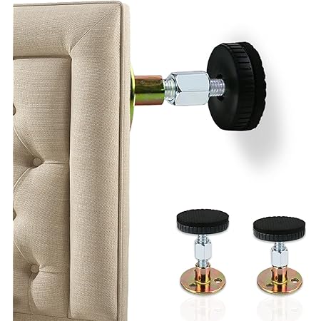 Amazon.com: 2 Pieces of Black Adjustable Threaded Bed Frame Anti-Shake ...