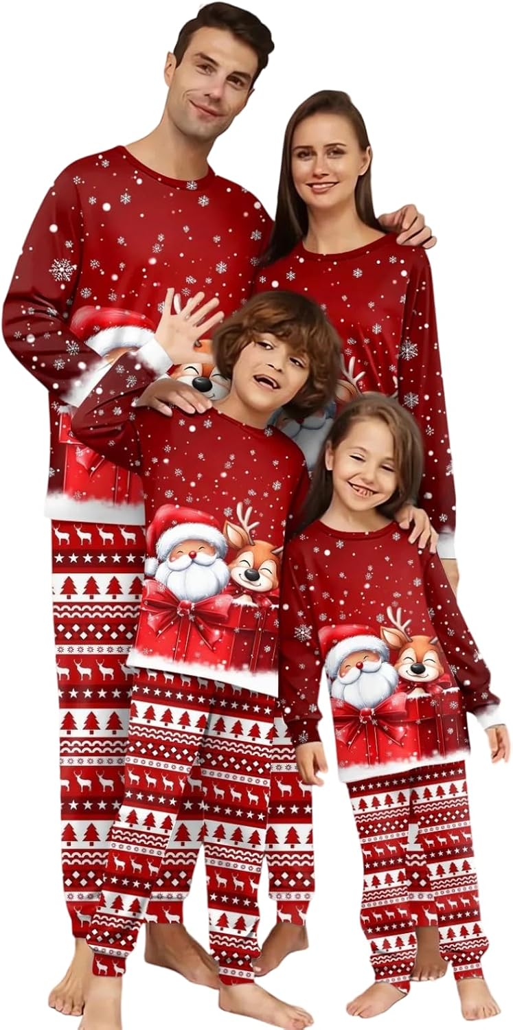 Ouyniei Matching Christmas Pajamas For Family Lounge Sets For Women ...