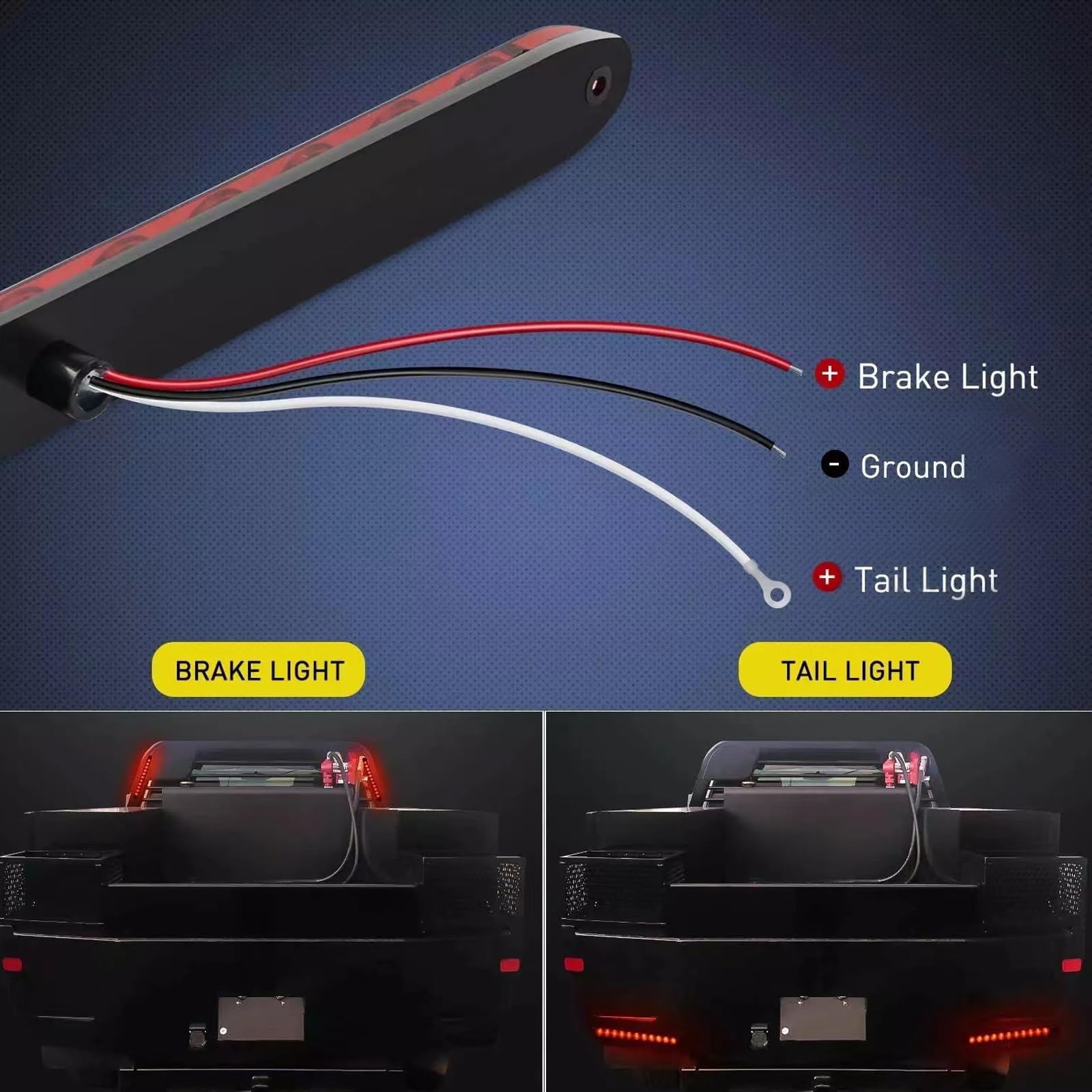 Snapklik.com : 12 LED Red Trailer Brake Tail Light, 2 Pack 16” LED Bar ...
