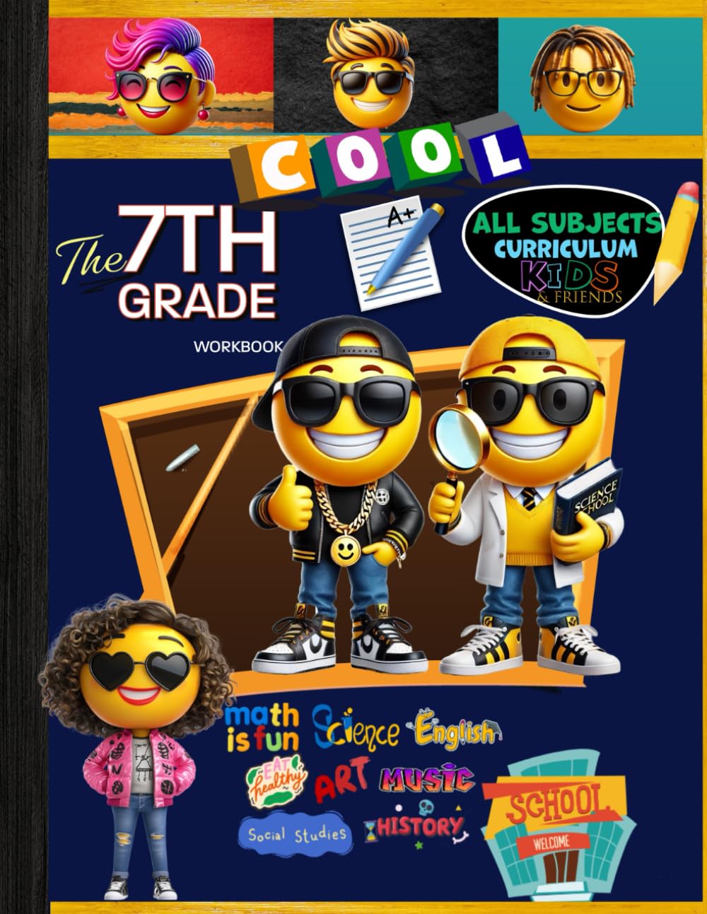 7th Grade All Subjects Workbook: Grade 7 Math Grammar Science Social ...