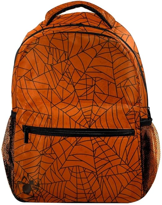 Red Halloween Spider Web Backpacks Boys Girls School Book Bag Travel ...
