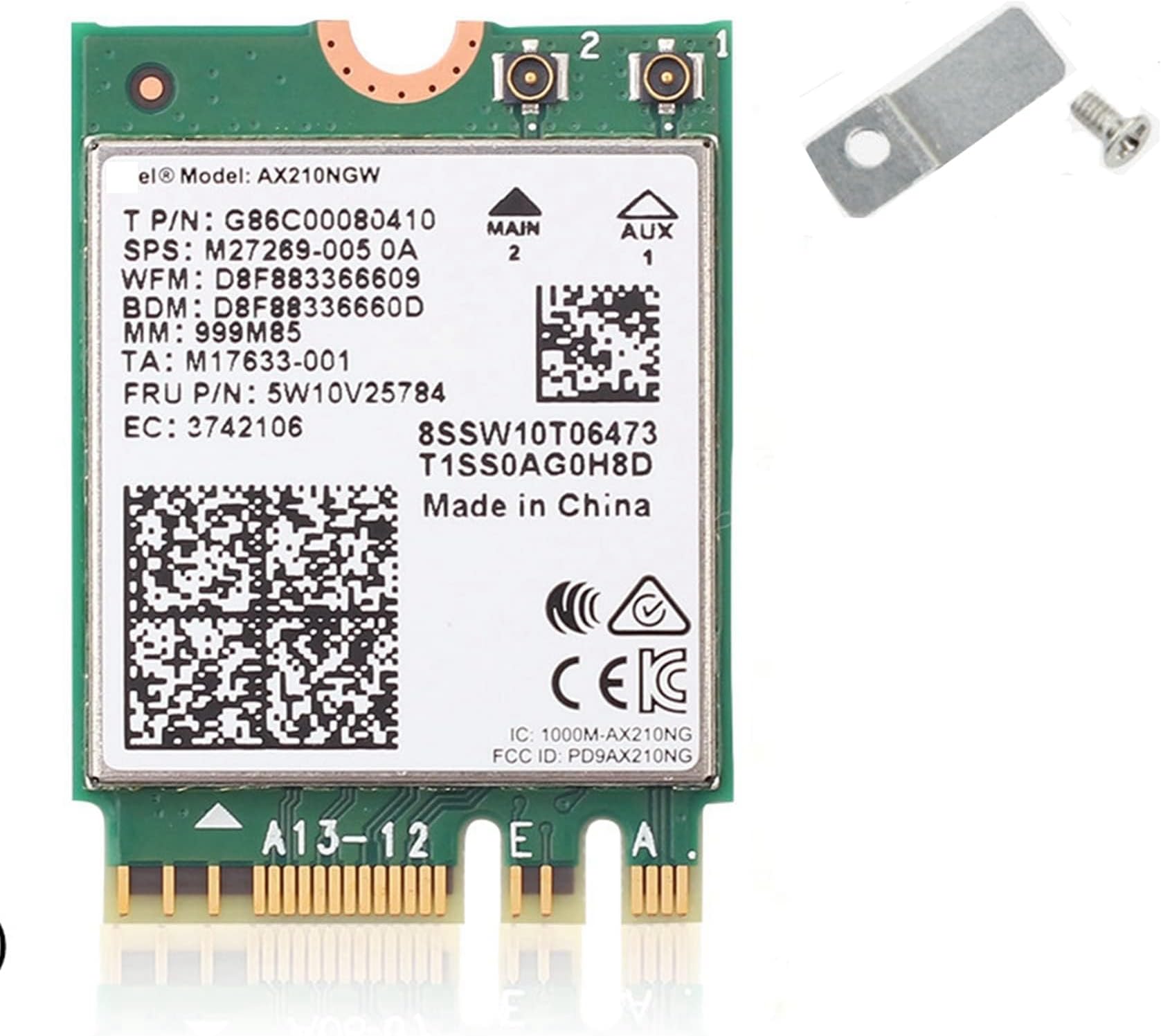 Wi-Fi 6E Intel AX210 Bluetooth 5.2 + 3000Mbps 2.4Ghz 5Ghz 6Ghz M.2 2230 ...