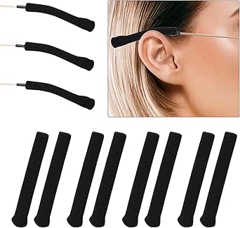 Mayoii 4 Pairs Eyeglasses Temple Tips Sleeve Retainer, Stretchy Nylon ...