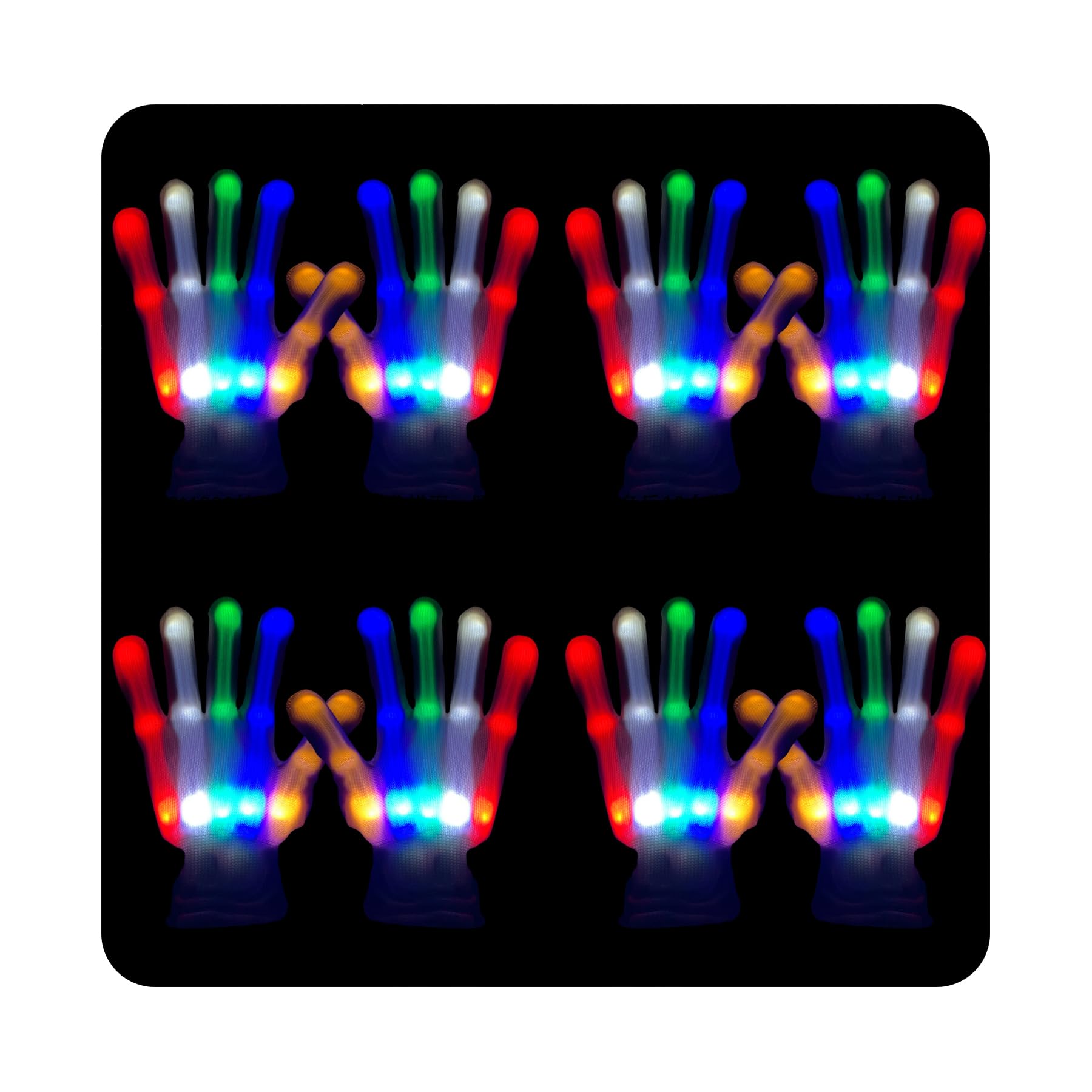 Amazon.com: DALEDWN Led Gloves 4 Pairs 5 Colors 6 Modes Light up Gloves ...