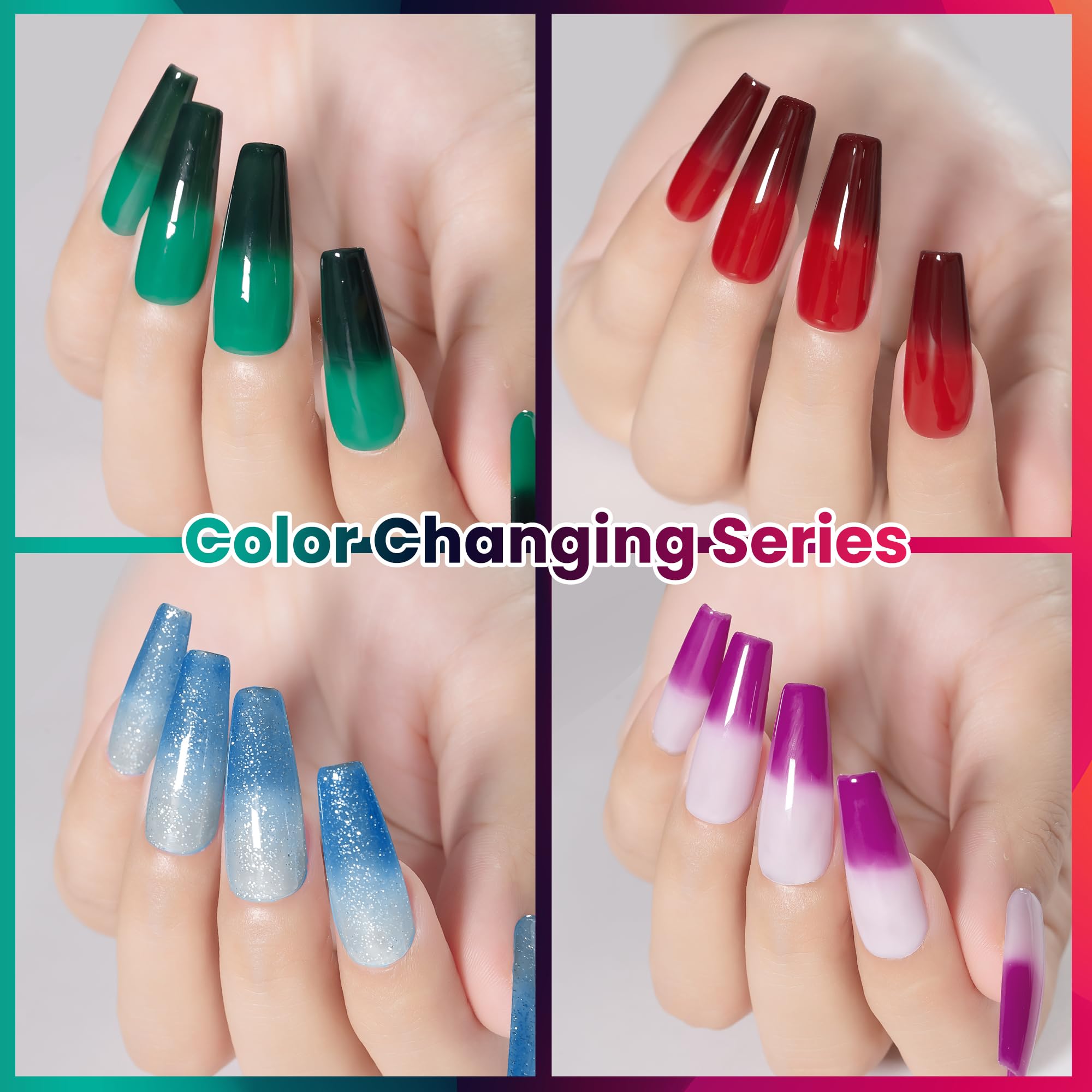 Nails That Change Color Omainy Color Changing Gel Nail Polish Set