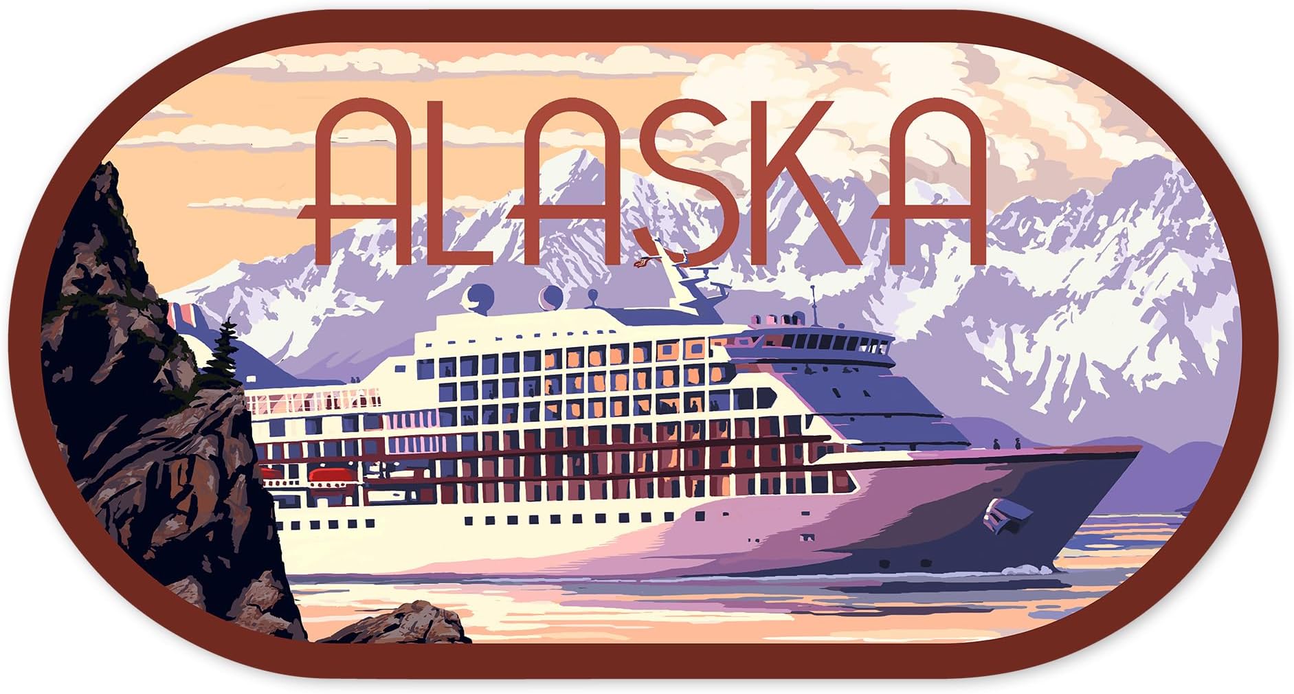 Amazon.com: Alaska State Flag Oval Vinyl Sticker - Car Window Bumper ...