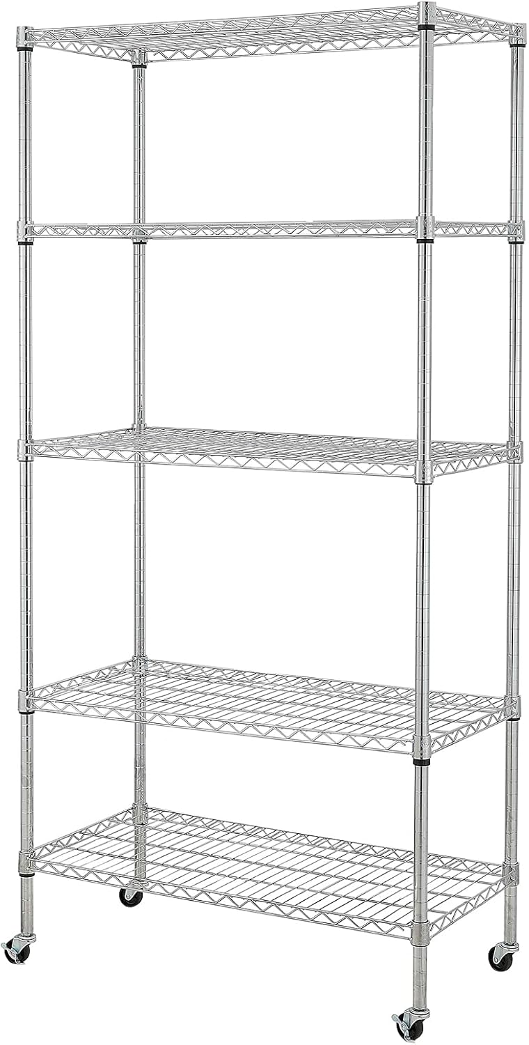 Amazon.com: eeZe Rack ETI-003 Heavy Duty Steel Wire Chrome Shelving ...