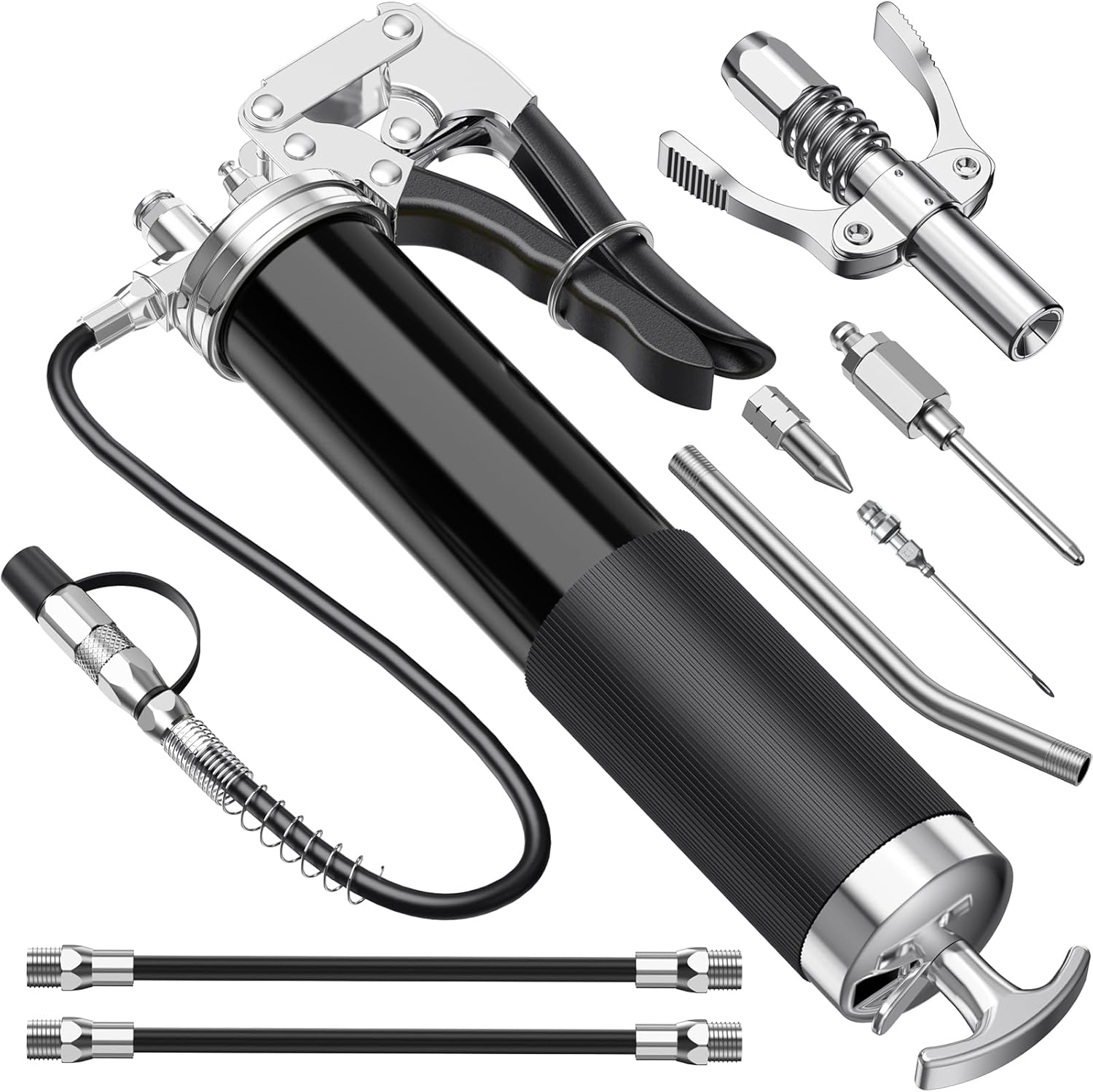 Grease Gun Kit, 8000 PSI Heavy Duty Grease Gun with Lock Coupler, 18 ...