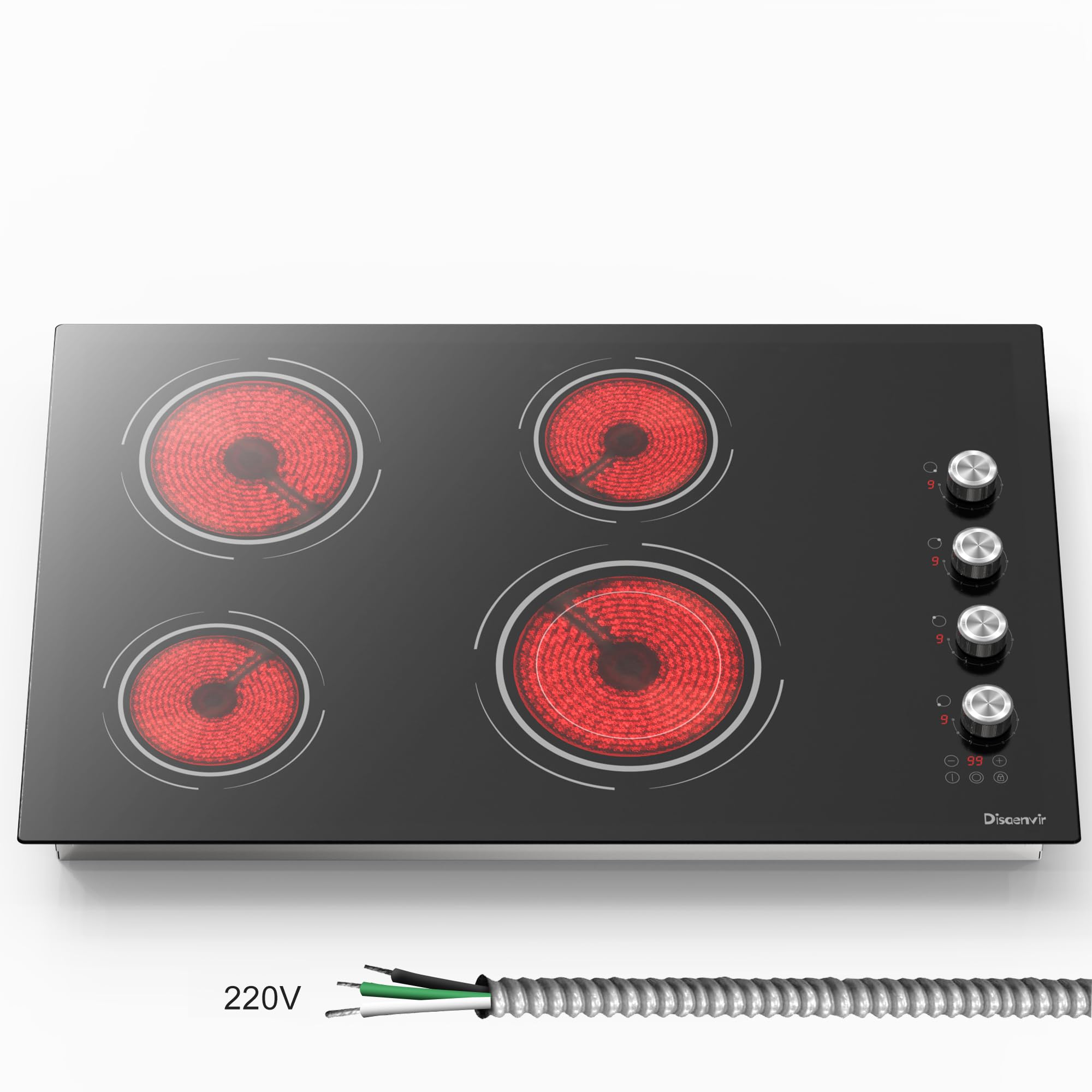 Amazon.com: Disaenvir 30 Inch Electric Cooktop 4 Burner - Built-in ...