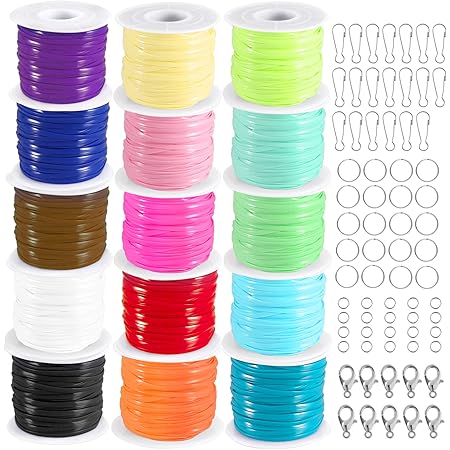Amazon.com: Juvale 10 Spools Plastic Gimp String in 10 Colors, 50 Yards ...