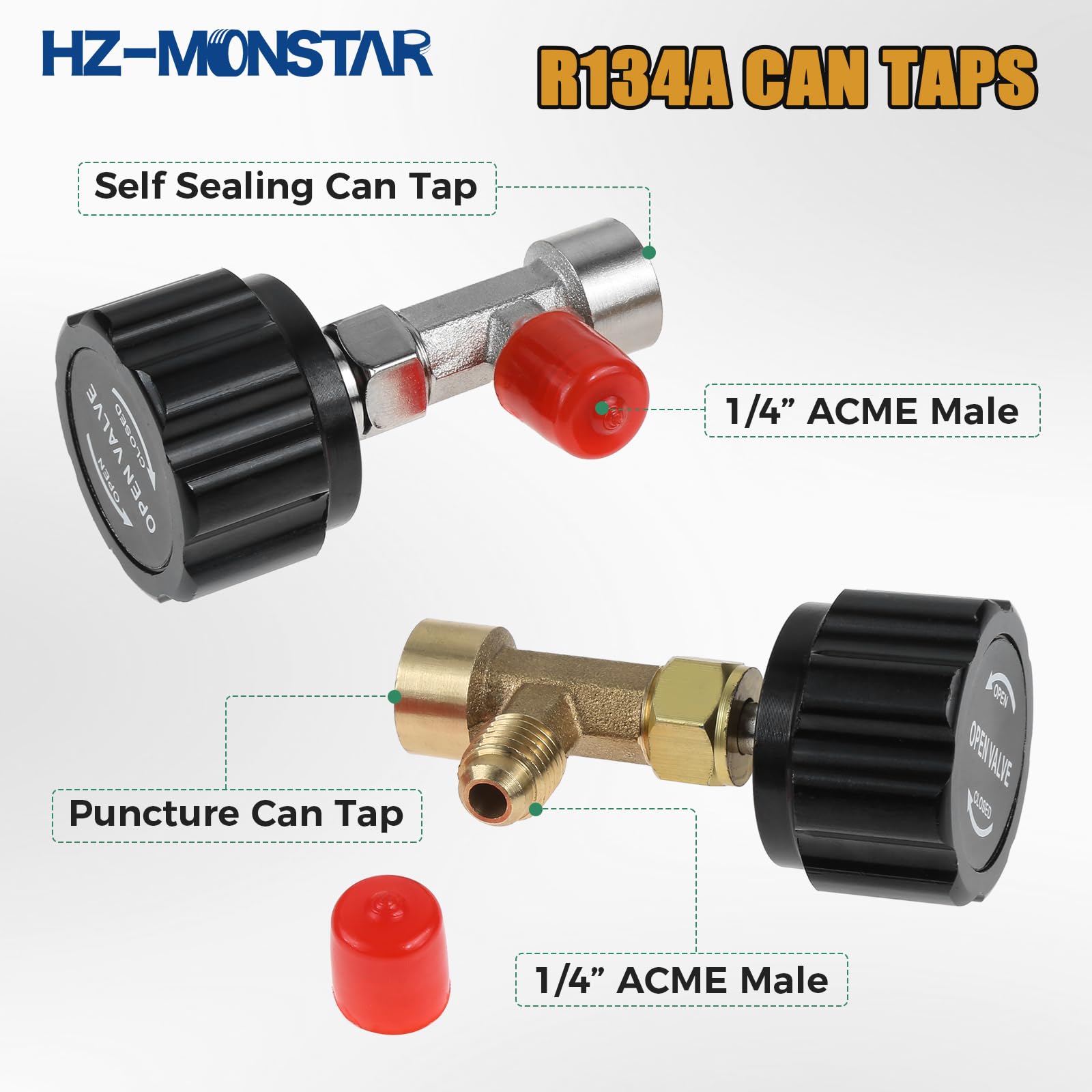 Snapklik.com : HZ-MONSTAR R134a Can Tap, Automotive R134a Self Sealing ...