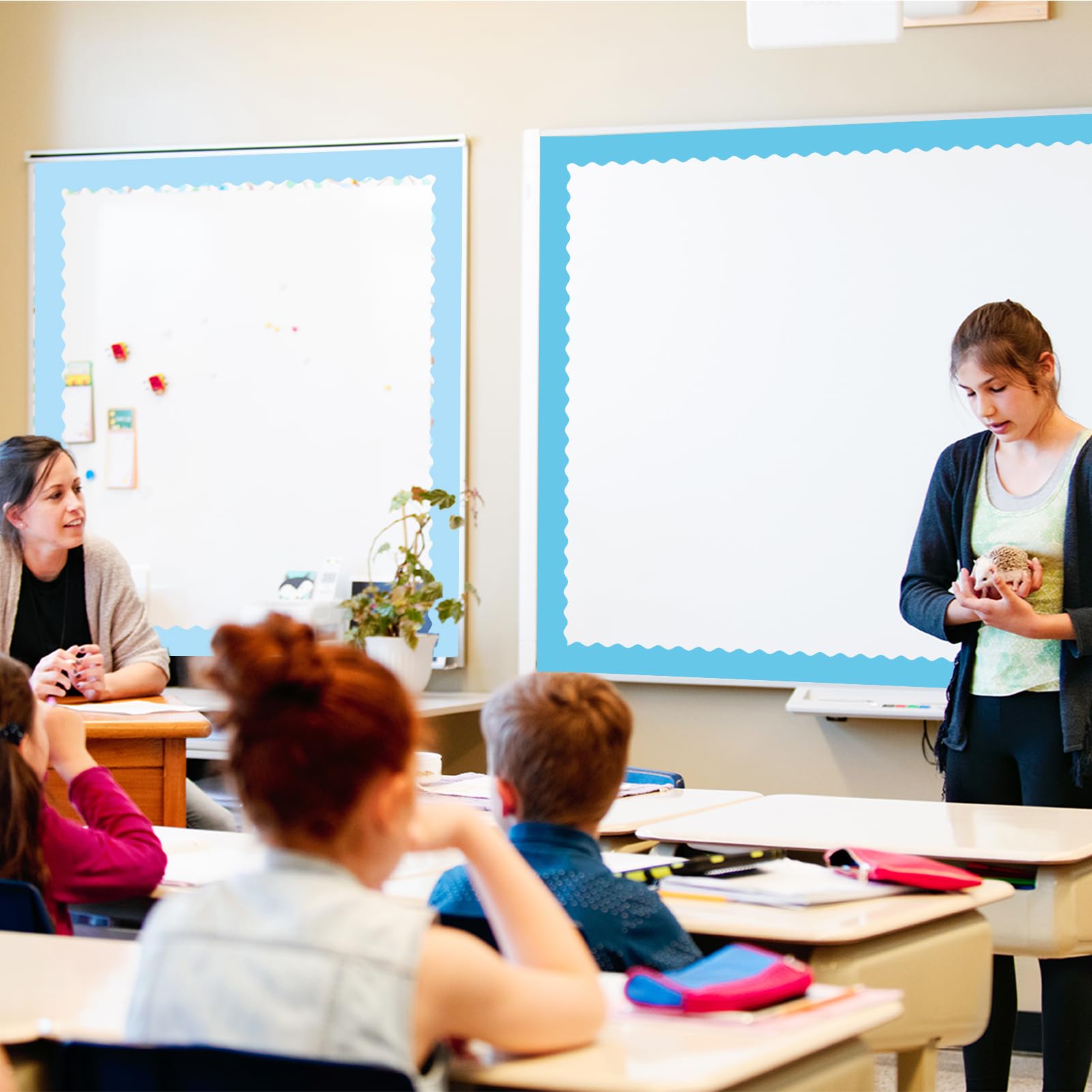 Snapklik.com : 8 Rolls 262.4 Ft Blue Bulletin Board Borders - Blue ...