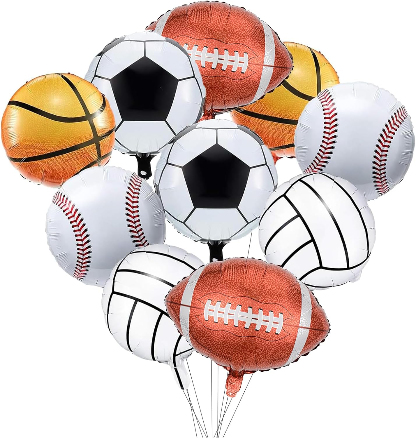 Amazon.com: HappyField Sports Themed Foil Balloons Basketball, Baseball ...