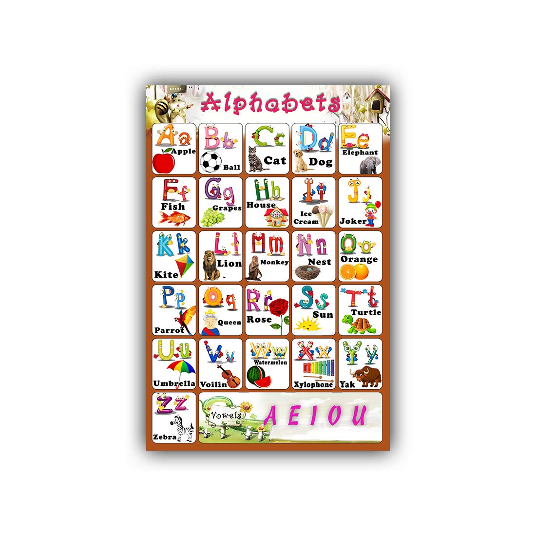 Pnf Rolled Paper 002 ABC Alphabet Charts Educational Poster ...