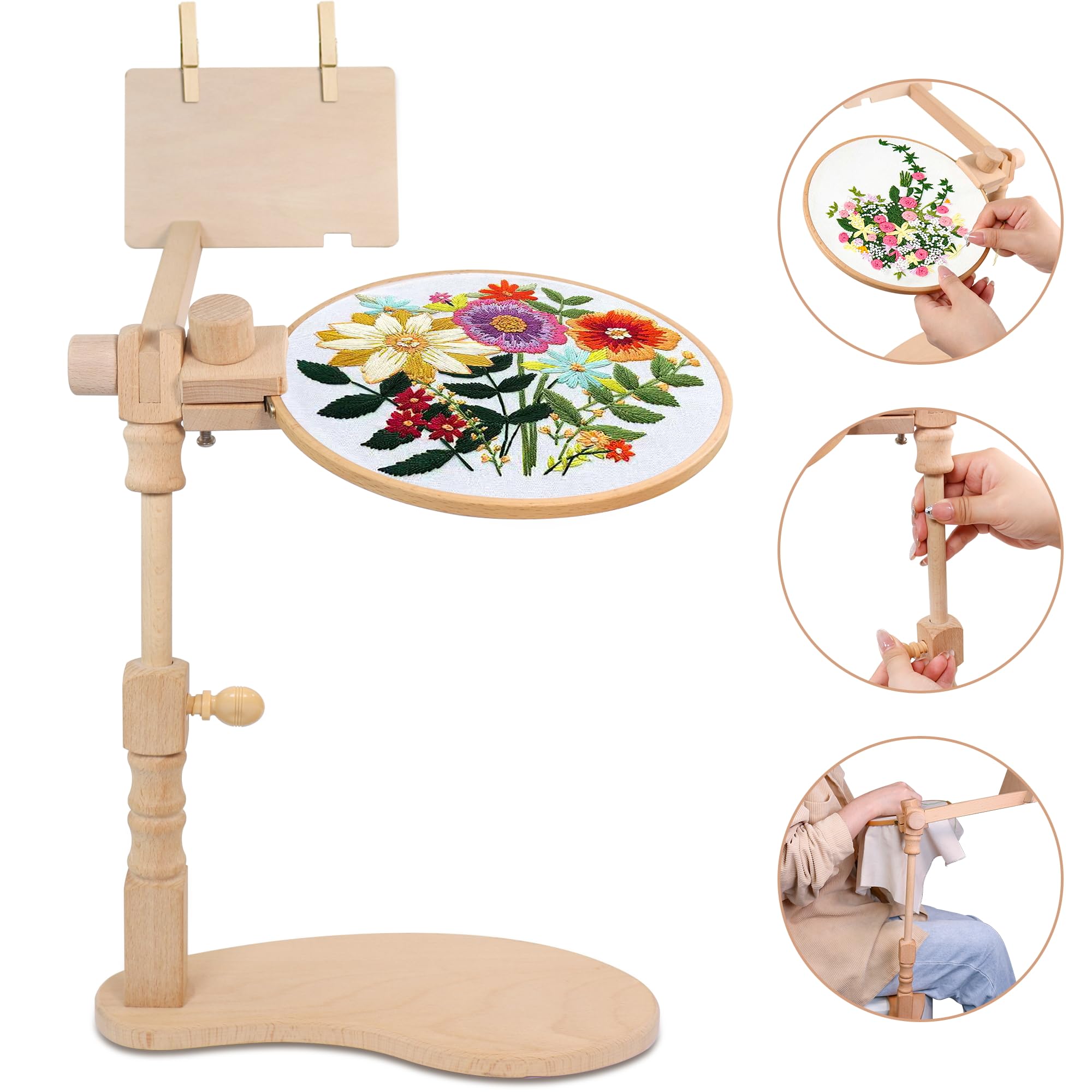 Embroidery Frame, 360° Adjustable Cross Stitch Frame, Easy to Use ...