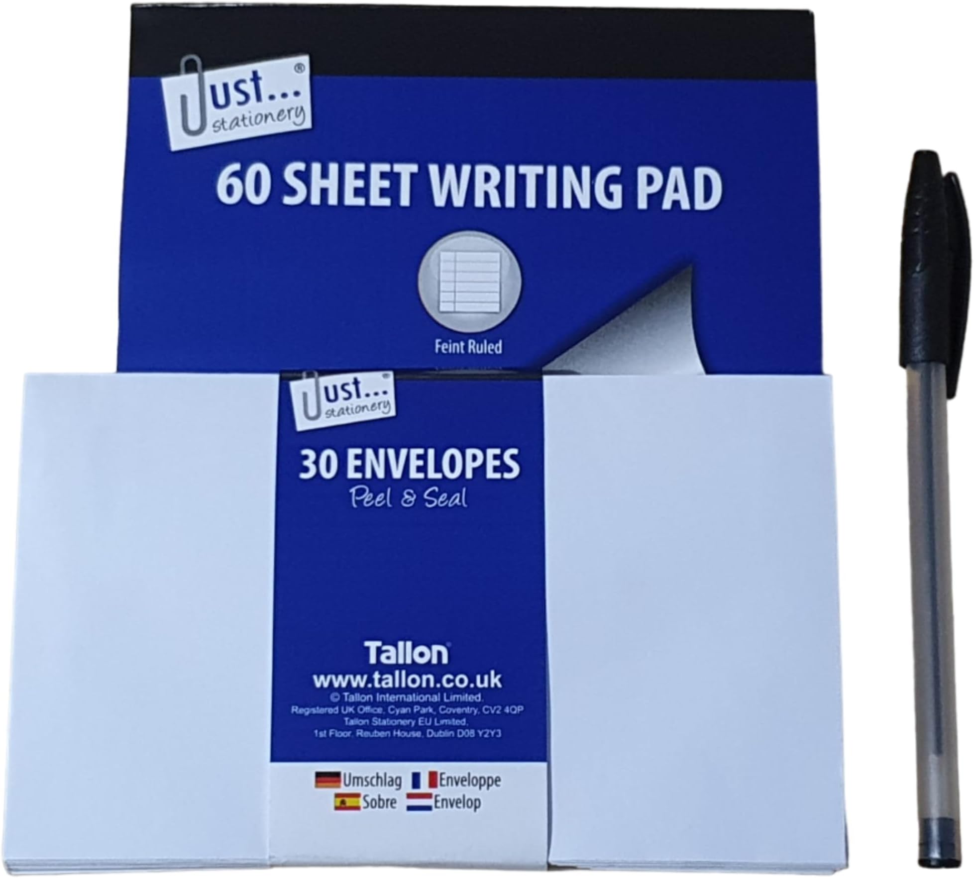 Writing Set with 30 Envelopes 152 x 89 mm, 60 Sheets Ruled Writing Pad ...