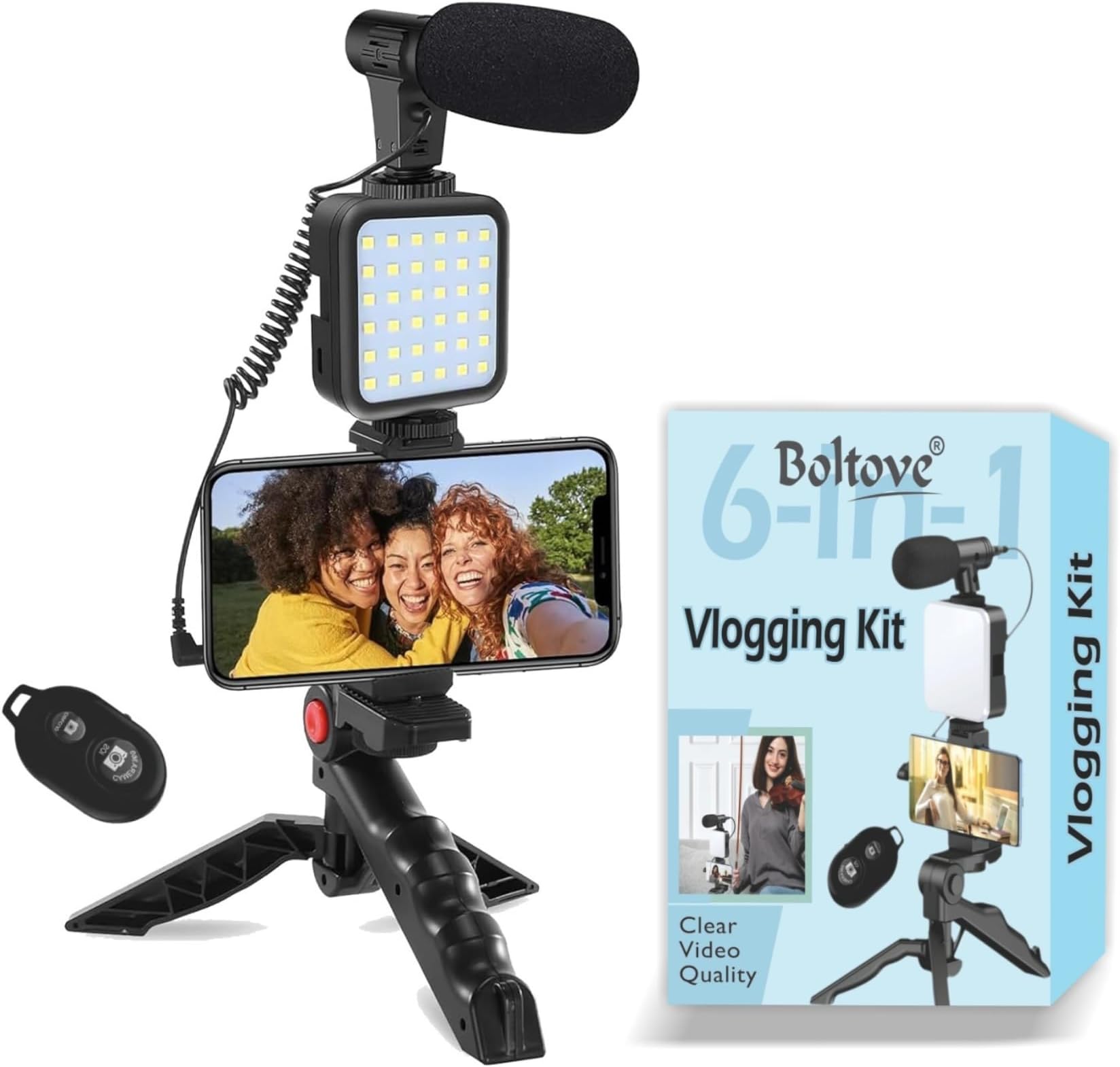 Drumstone Mobile Vlogging Kit with Microphone Tripod Stand and 36 LED ...
