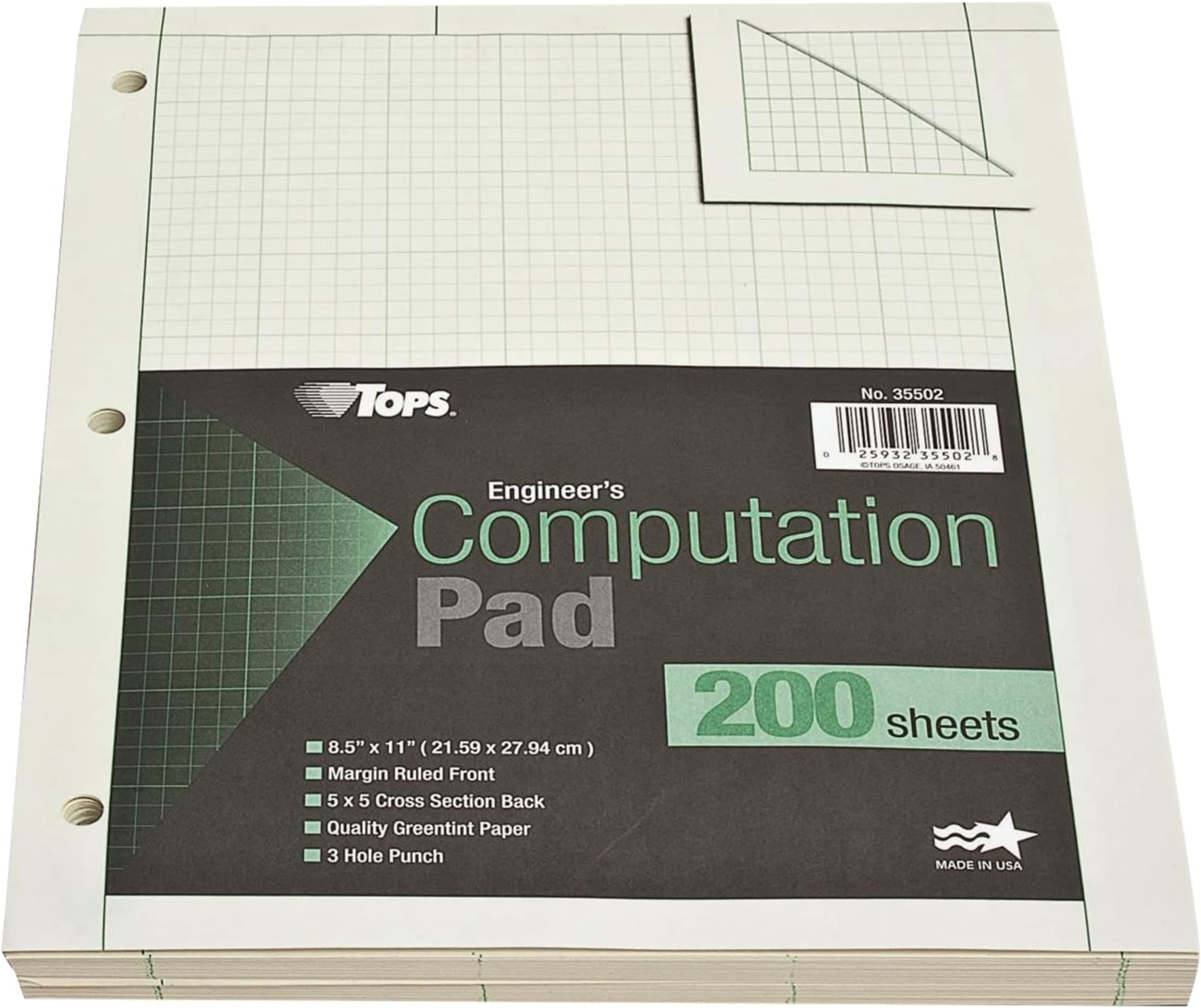 Amazon.com : TOPS Engineering Computation Pad, 8-1/2" x 11", Glue Top ...
