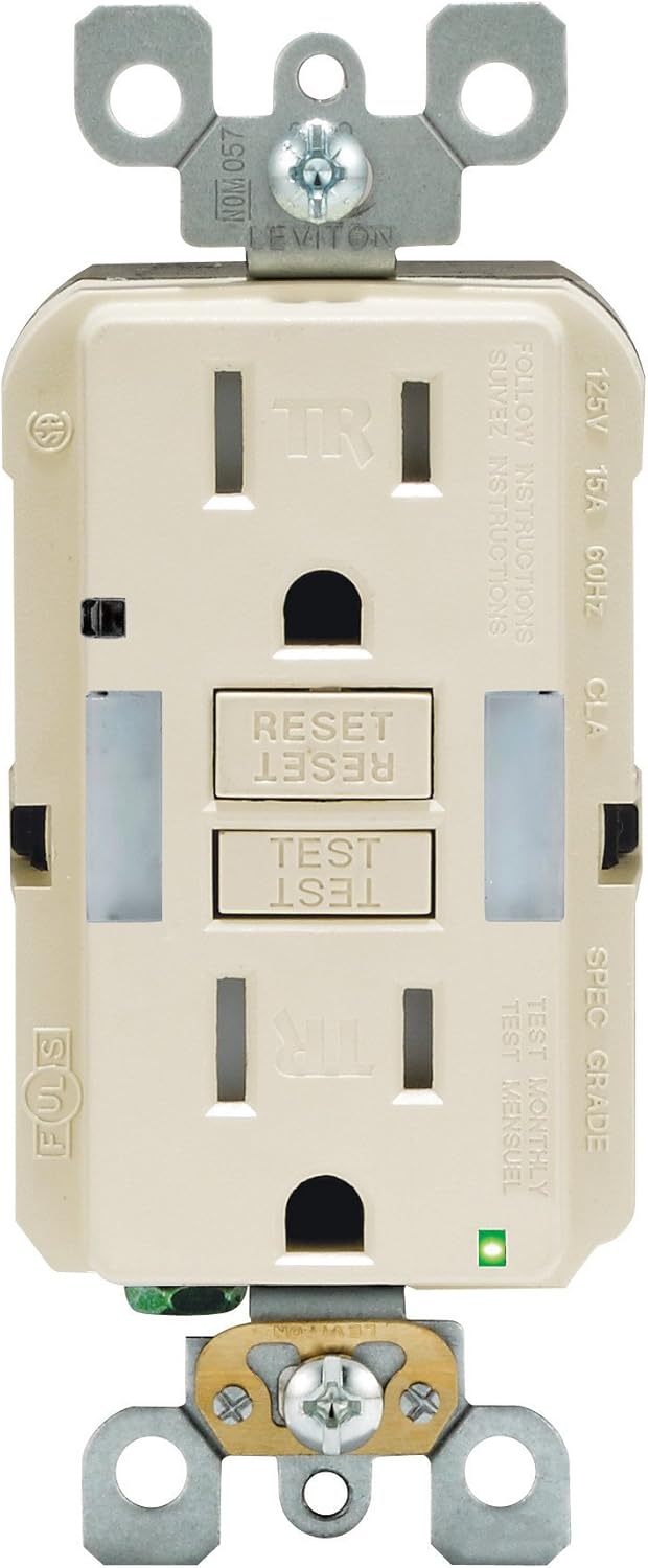Leviton X7592-T 15 Amp, Slim Guide Light GFCI, SmartLockPro ...