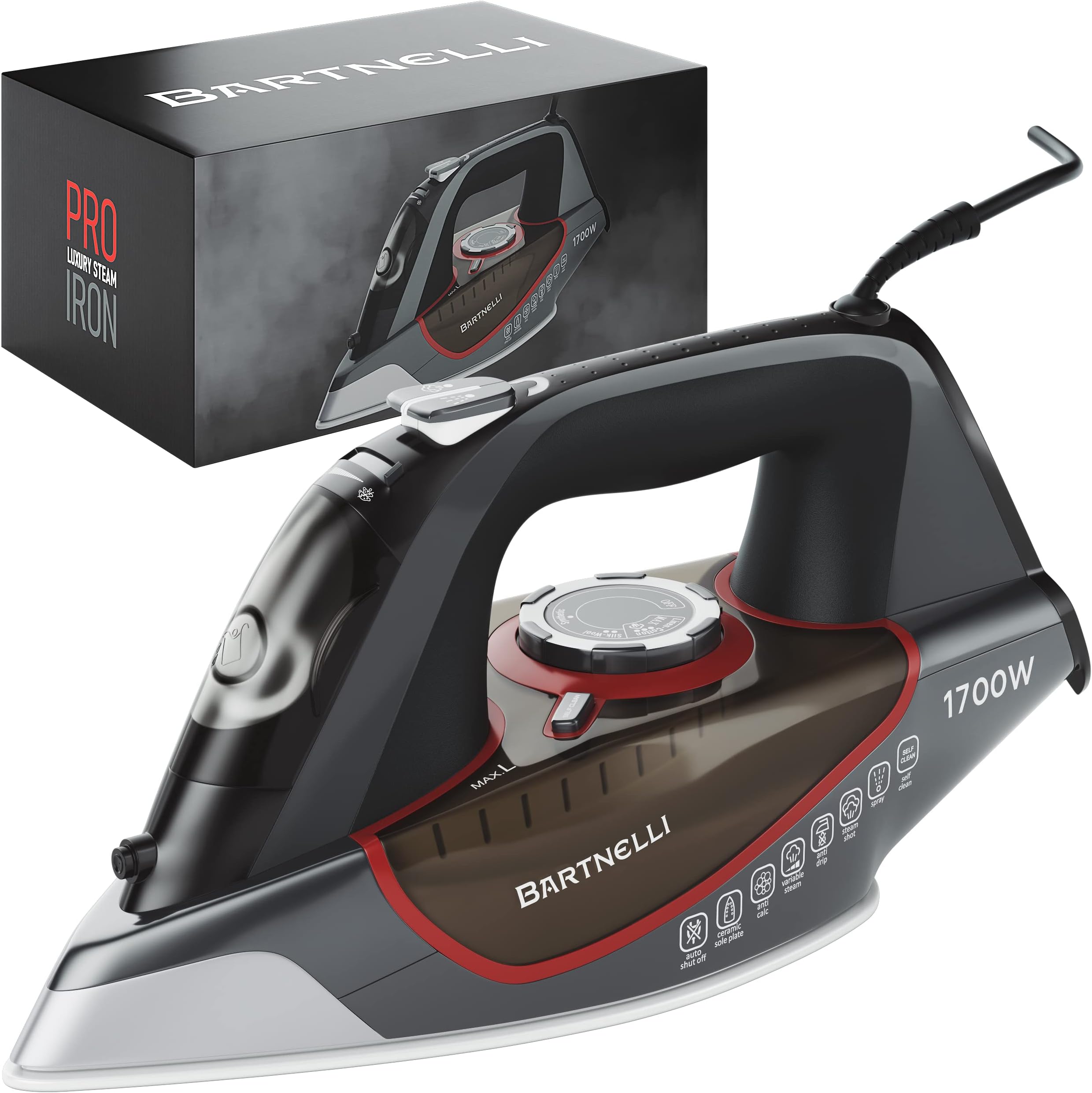 Amazon.com: BEAUTURAL 1800-Watt Steam Iron with Digital LCD Screen ...