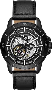 Amazon.com: RELIC by Fossil Men's Brenton Automatic Black-Tone Leather ...