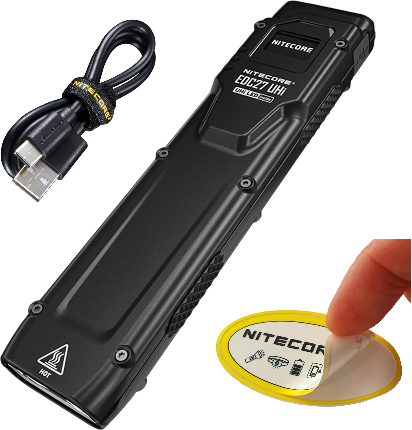 Nitecore EDC27 UHi Flat EDC Flashlight, 3100 Lumen, USB-C Rechargeable ...