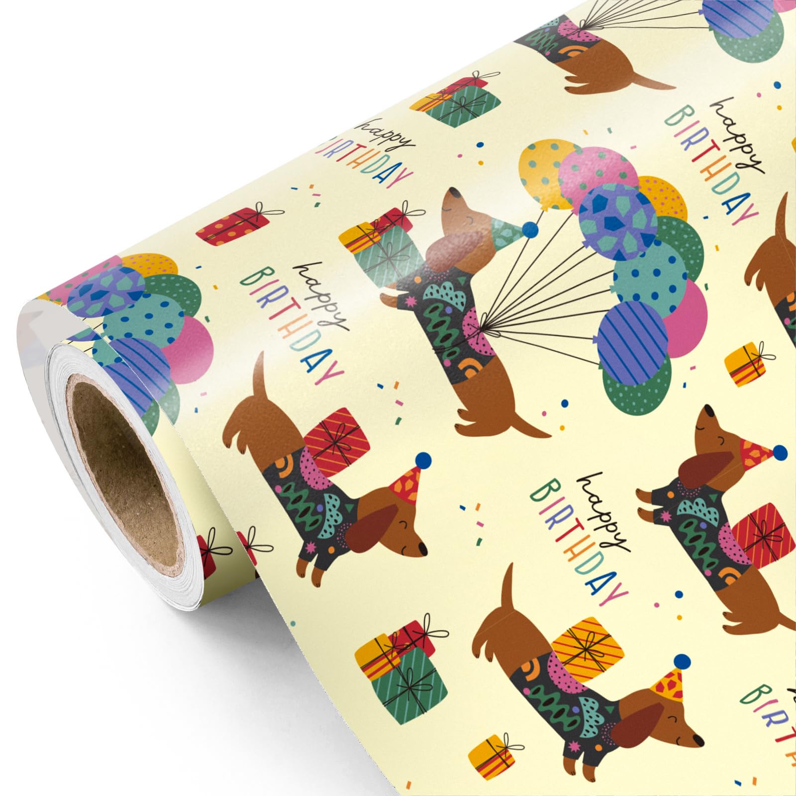 Snapklik.com : WRAPAHOLIC Dog Party Wrapping Paper - 17x33 Ft Mini Roll ...