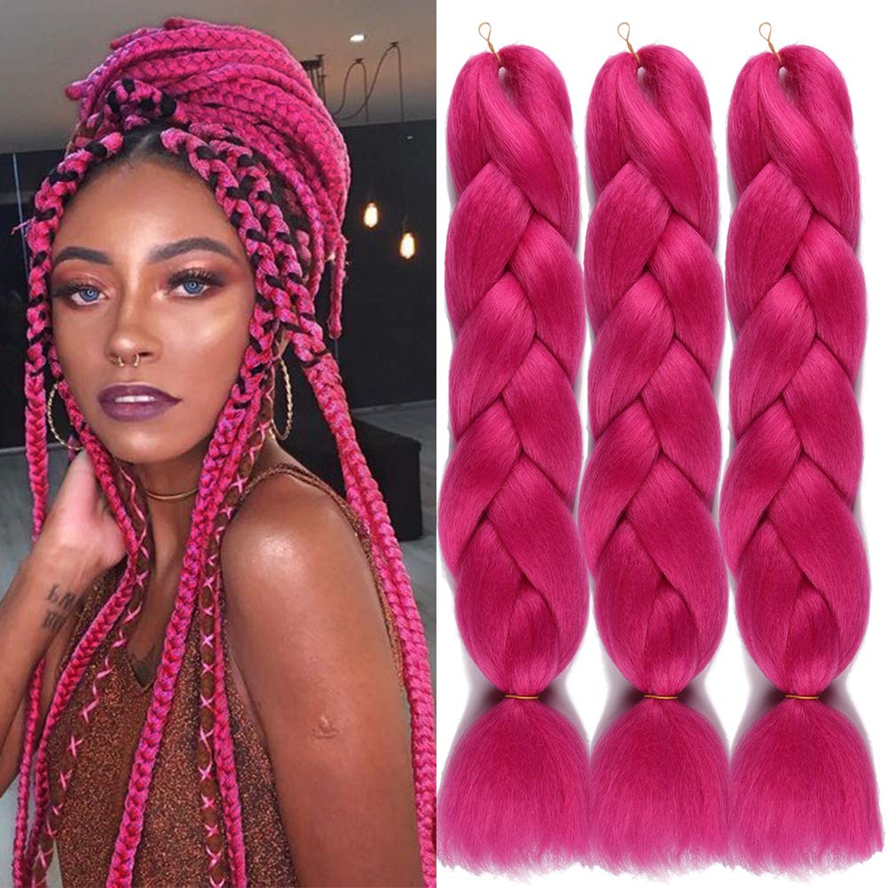 Box Braids With Red Color