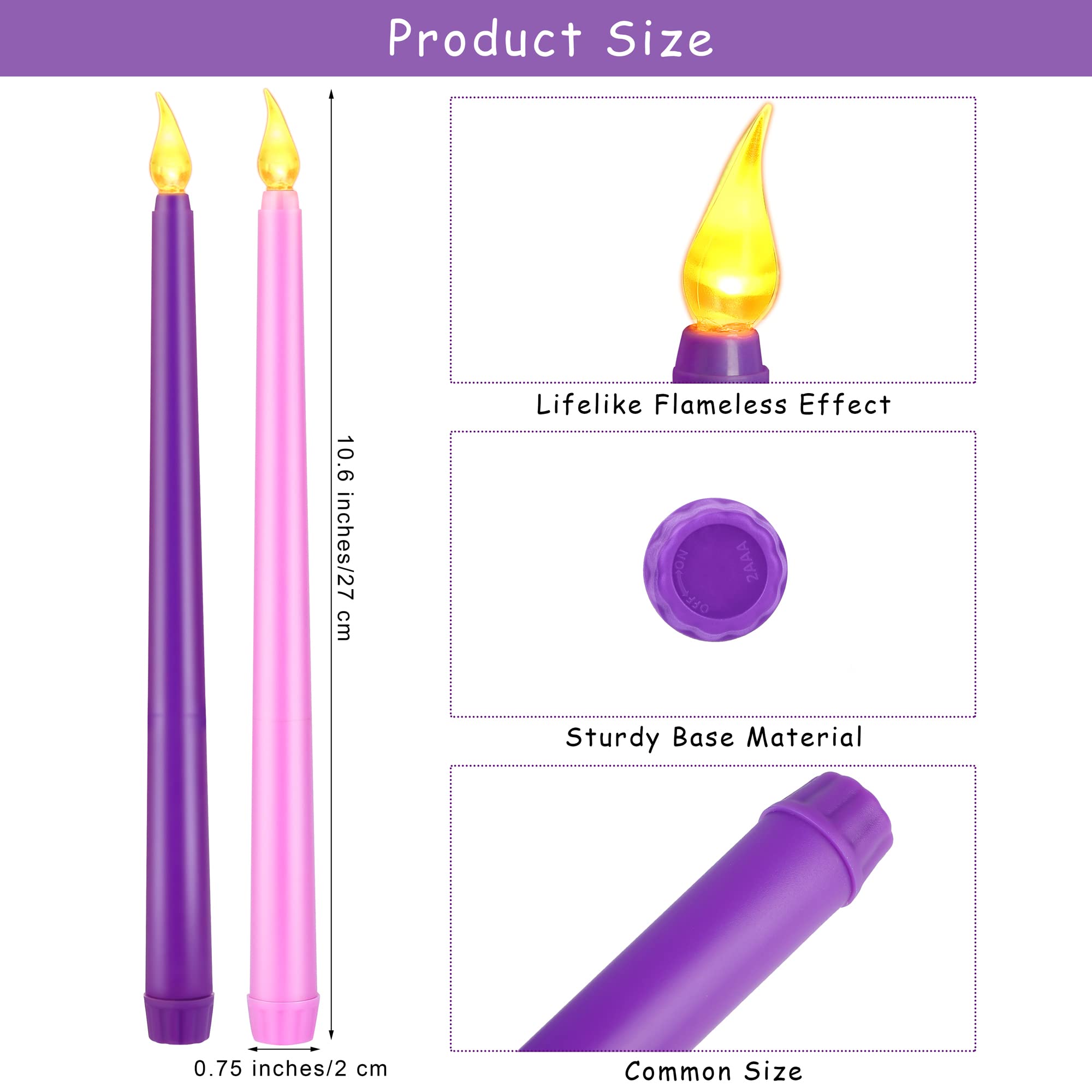 Snapklik.com : Fovths 4 Pack Flameless Advent Candle Christmas LED ...