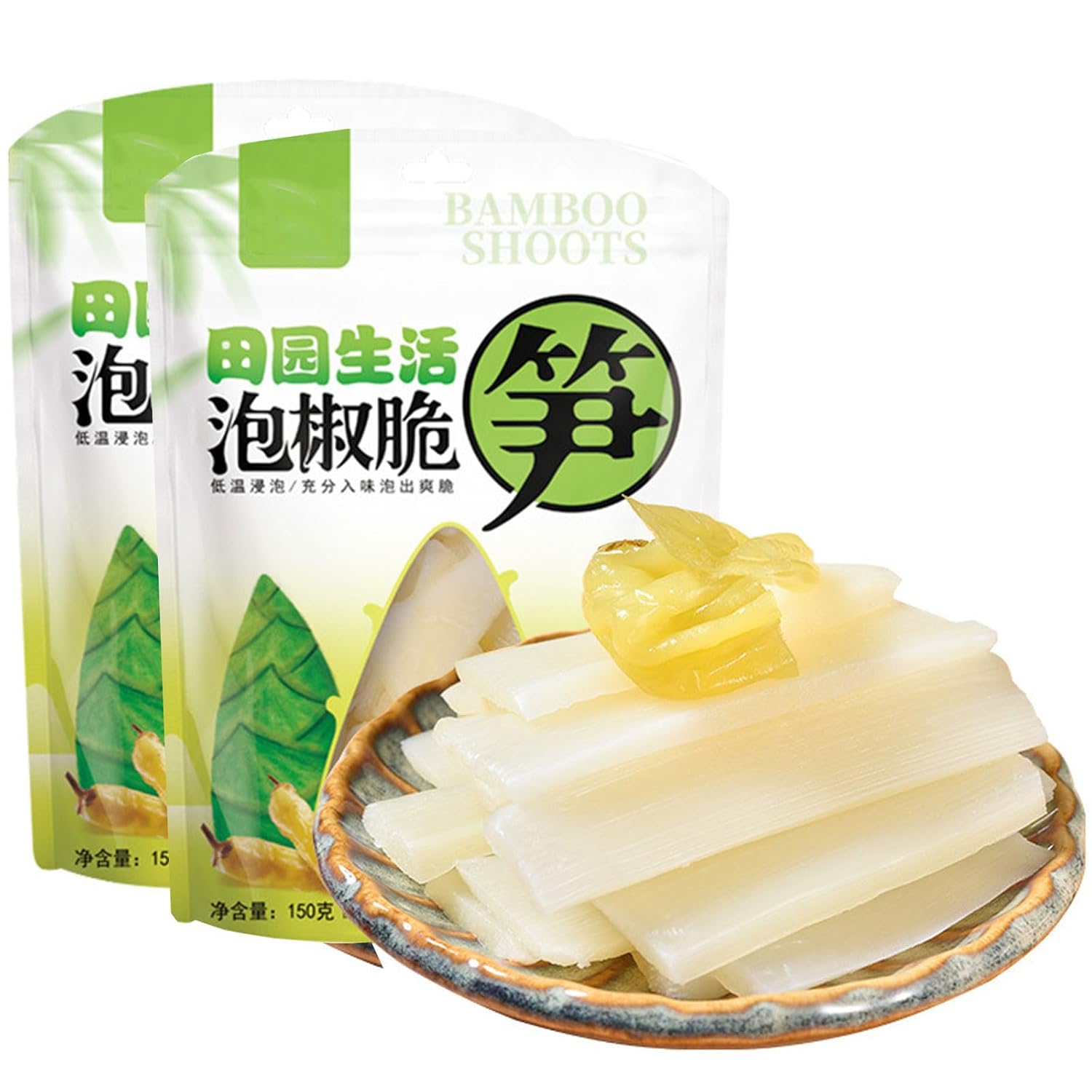 Amazon.com : TEAERPKLAE Bamboo shoots with pickled peppers 10.58oz/300g ...