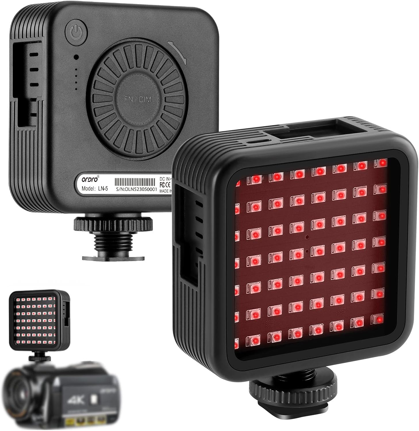 Amazon.com : Ordro LN-5 IR Night Vision Light for Camera, New Upgraded ...