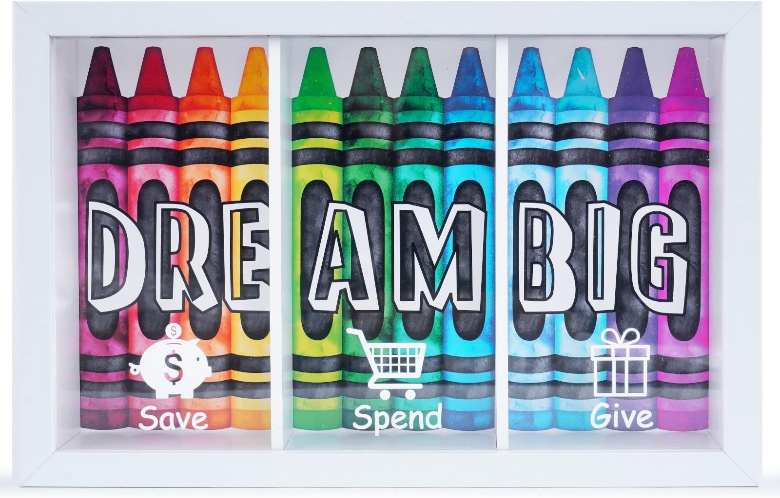 Amazon.com : The Piggy Box Save Spend Give Piggy Bank | Teach Children ...