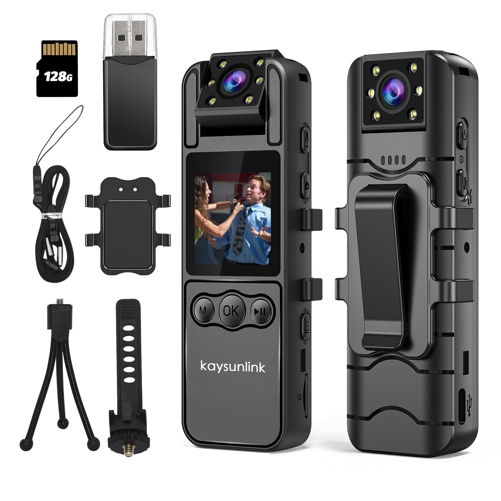 Amazon.com : 【Upgraded】1.4” Screen Body Camera with Audio and Auto ...