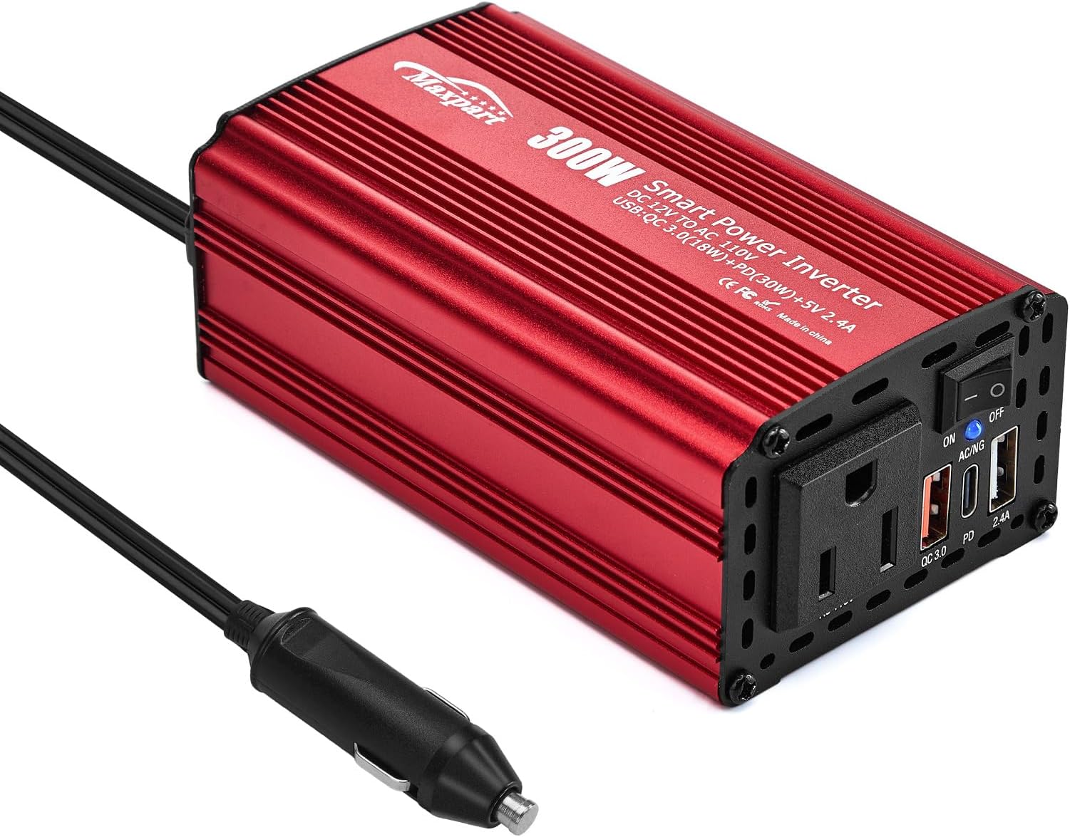 Amazon.com: 300W Car Power Inverter,12V DC to 110V AC Inverter ...