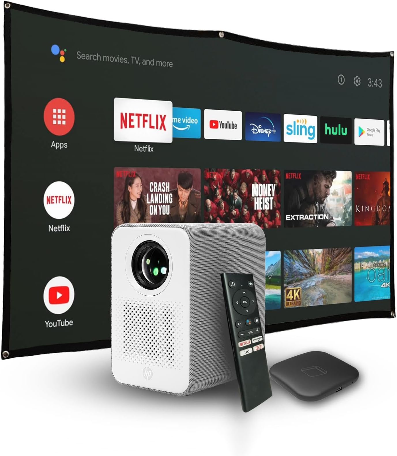 Amazon.com: HP projector CC360, FHD Smart Projector, projector with ...