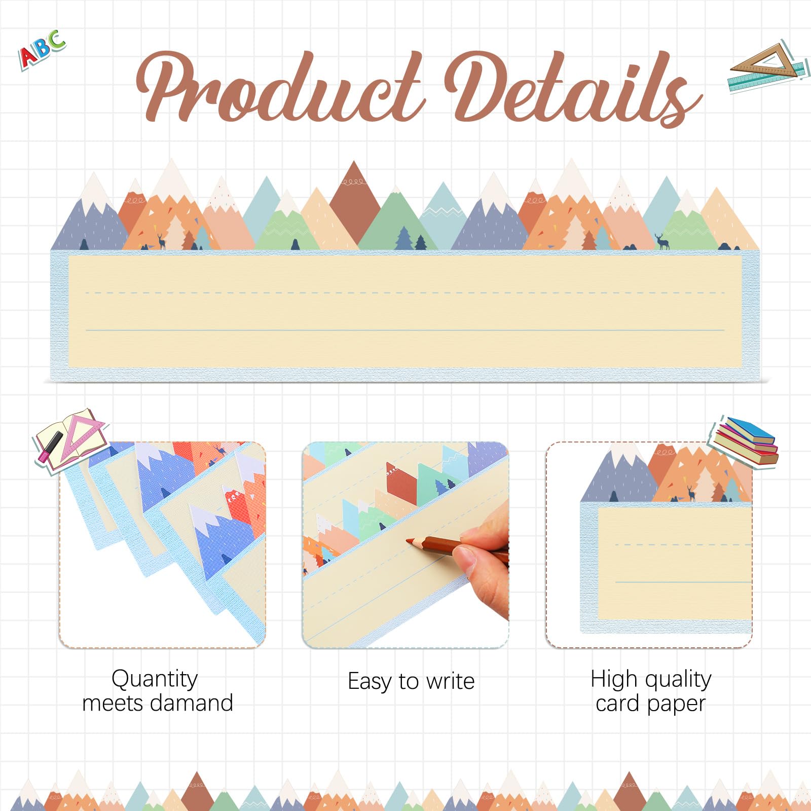Snapklik.com : 60 Sheets Moving Mountains Name Plates For Classroom Die ...