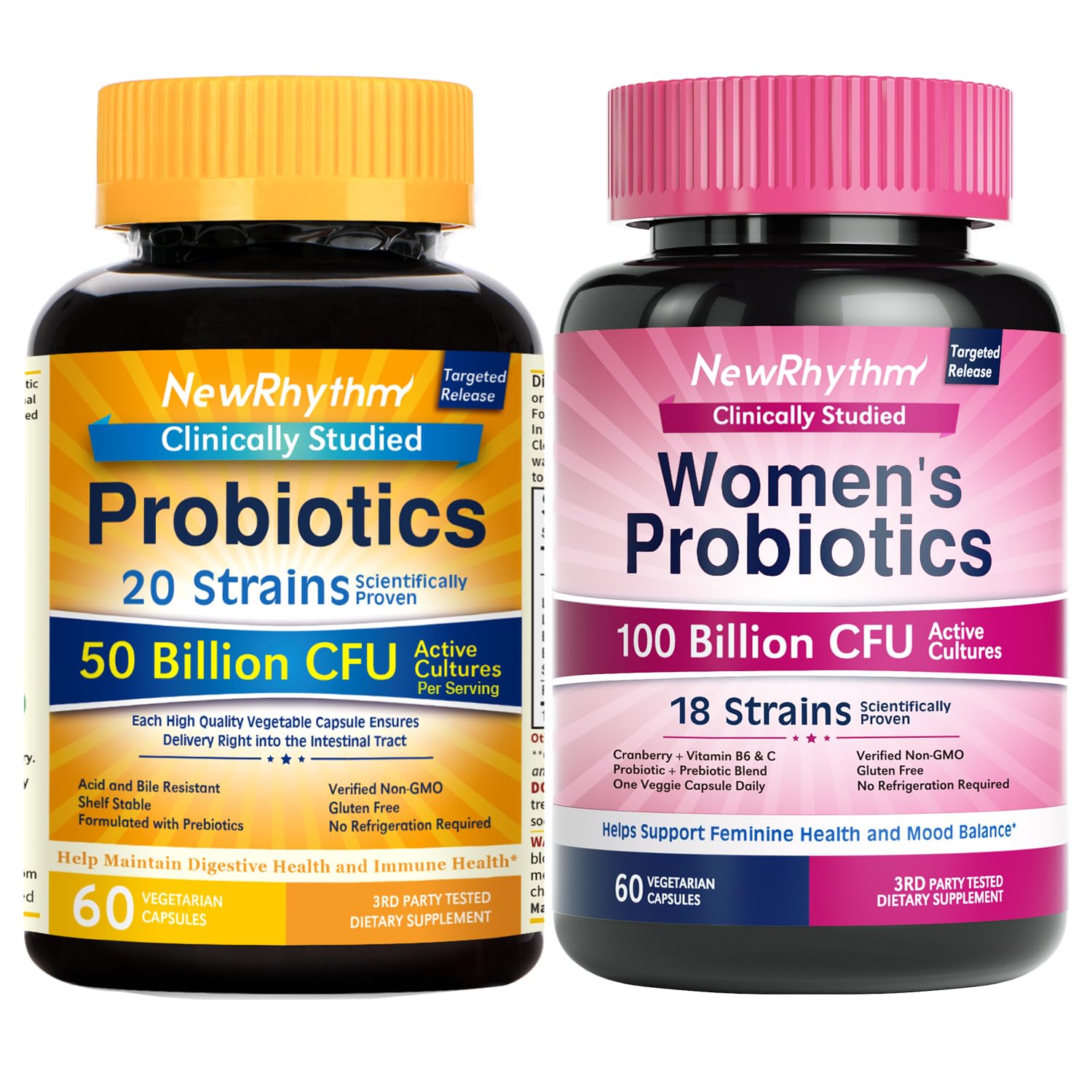 Amazon.com: NewRhythm Gut Balance Bundle, Probiotics 50 Billion CFU ...