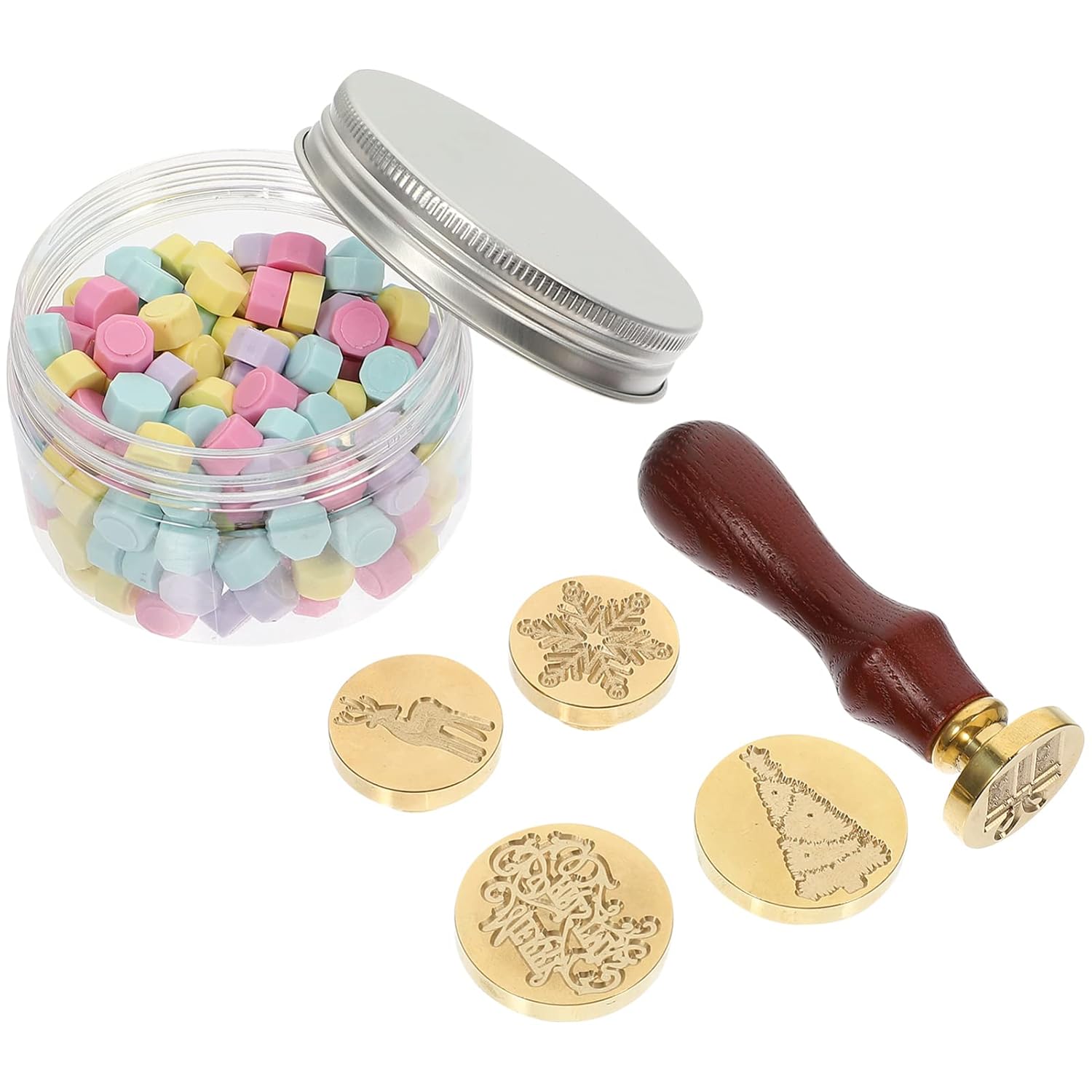Amazon.com: Sewroro 1 Set Christmas Seal Stamp Sealing Wax Stamps Wax ...