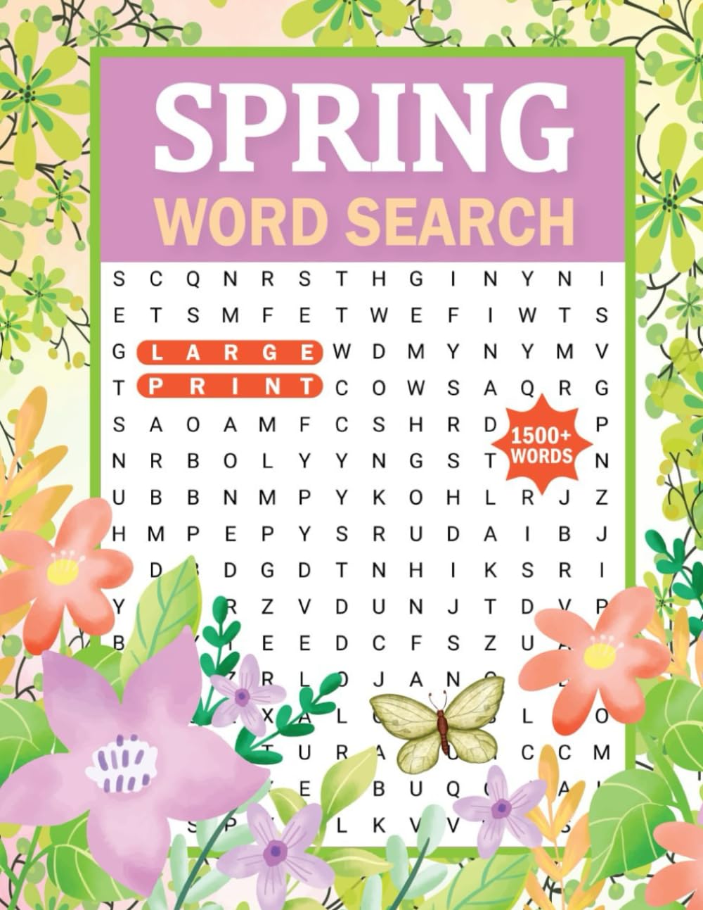 Buy Spring Word Search: Large Print Word Search Puzzle Book For Adults ...
